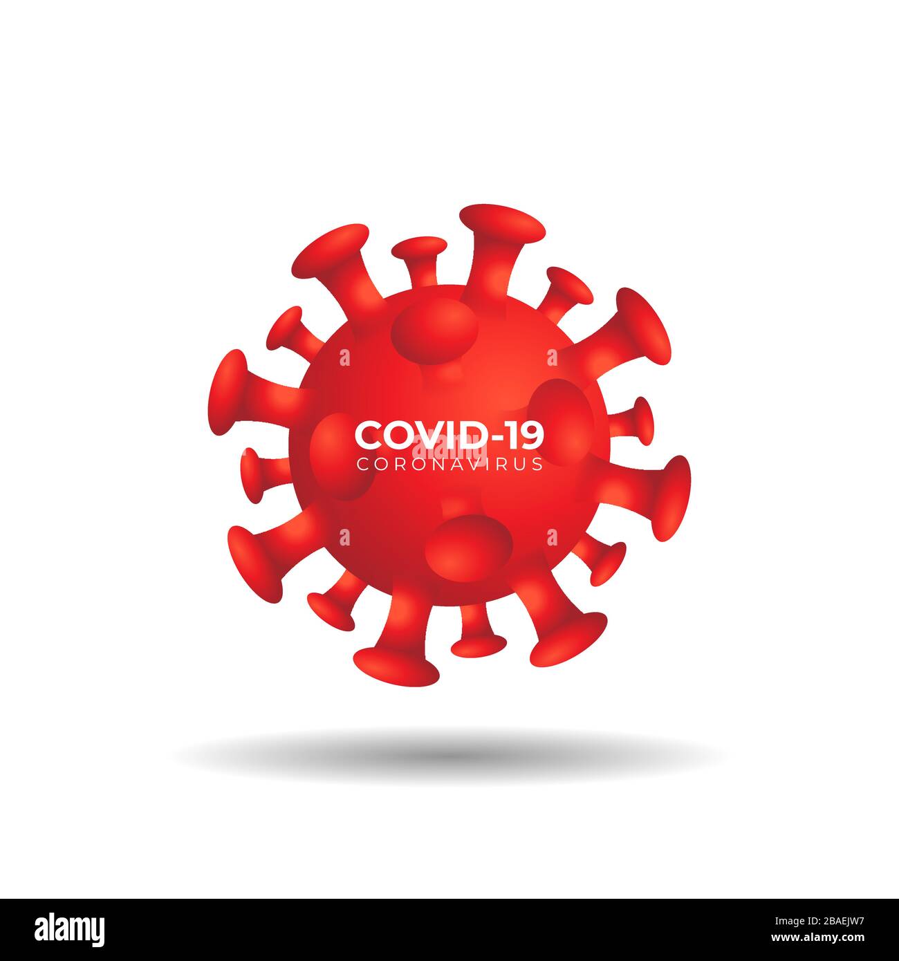 Red Covid-19 Coronavirus vector illustration isolated on white ...