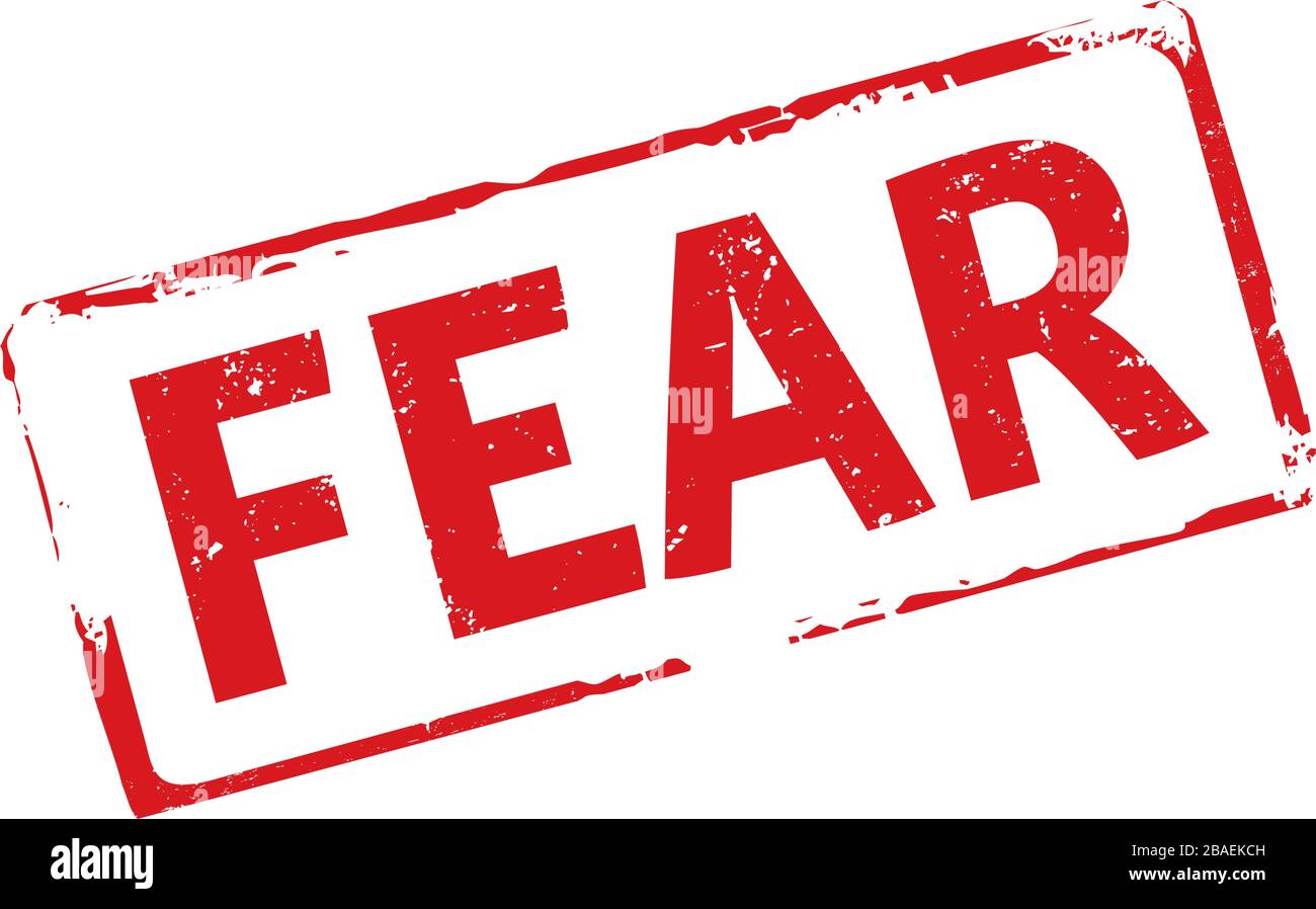 Red grunge stamp and text fear. Vector Illustration Stock Vector Image ...