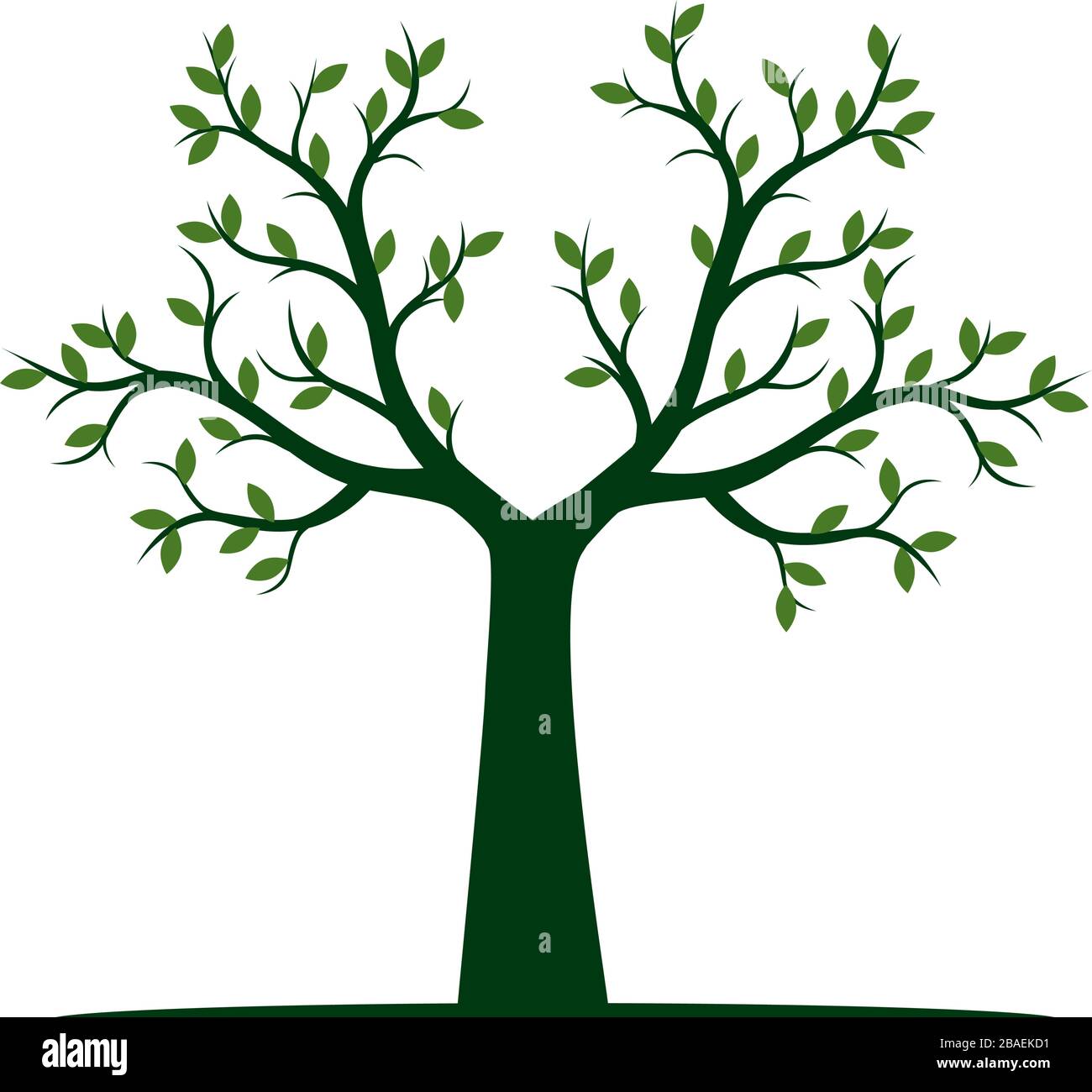Green Tree and Leaves. Vector Illustration Stock Vector Image & Art - Alamy