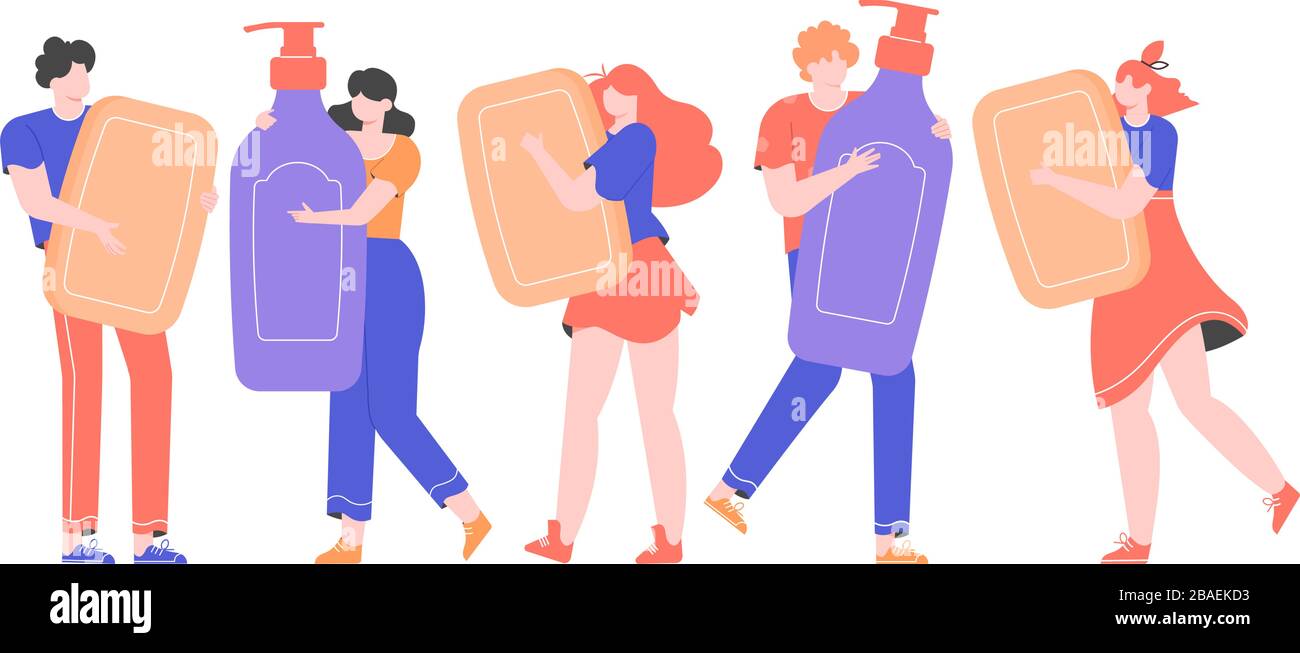 Group men women hold Stock Vector Images - Alamy