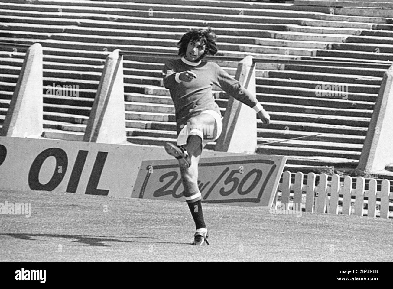 Manchester United's George Best in posed action during a photoshoot ...