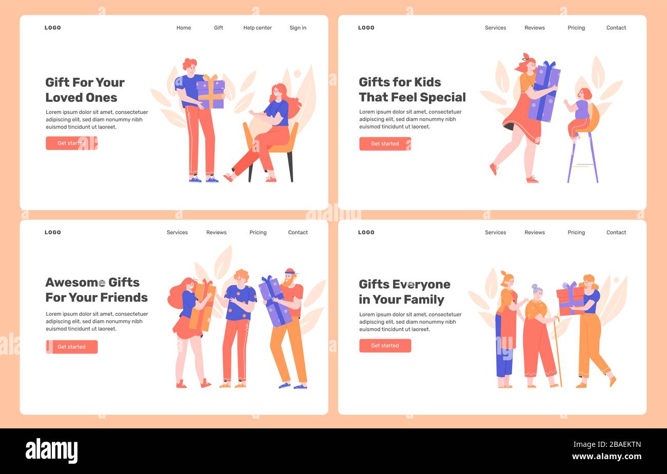 Gifts for loved ones, family, friends, relatives Stock Vector Image ...