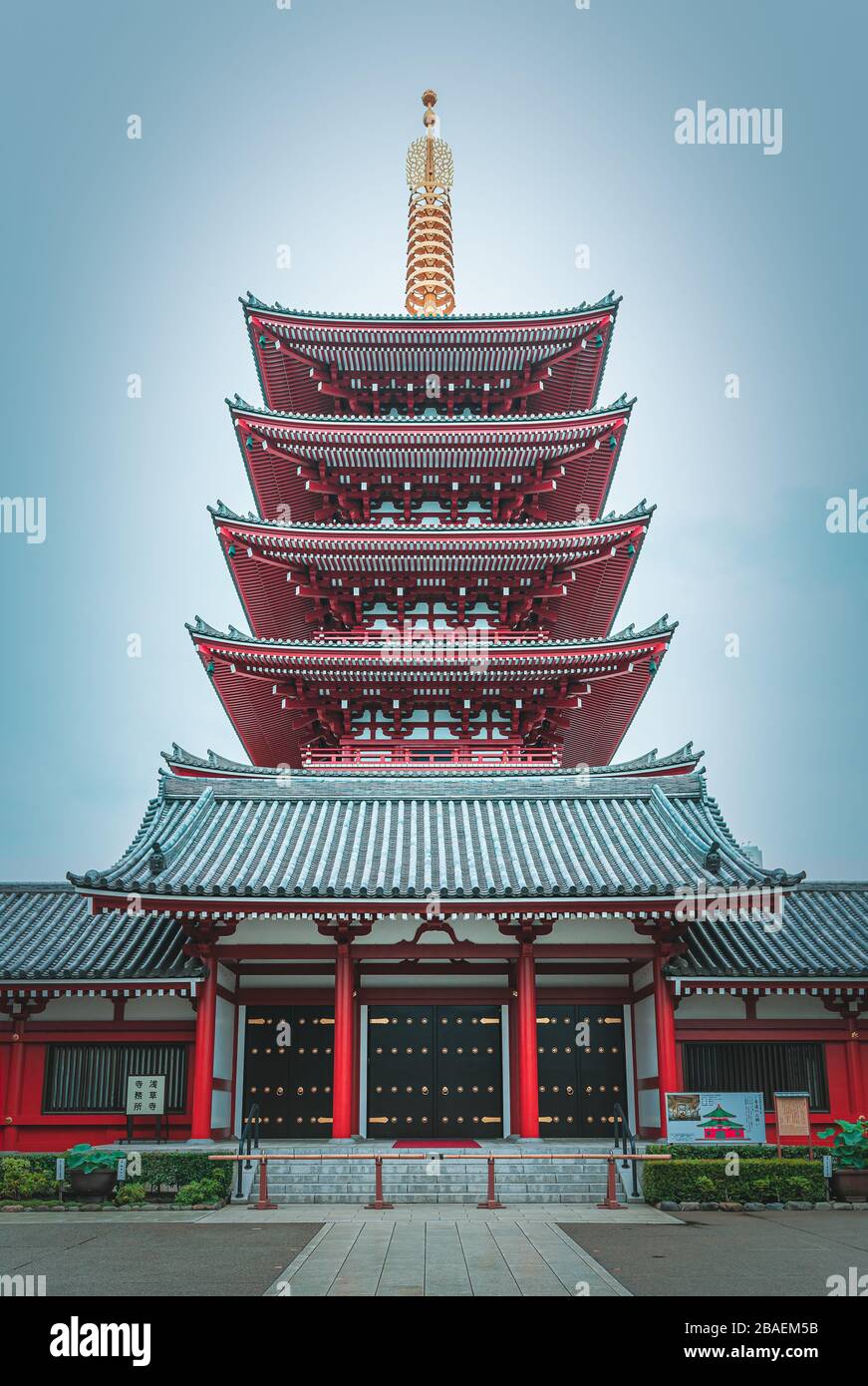 Five-Storied Pagoda in Sensoji Temple at Asakusa, Tokyo, Japan - July ...