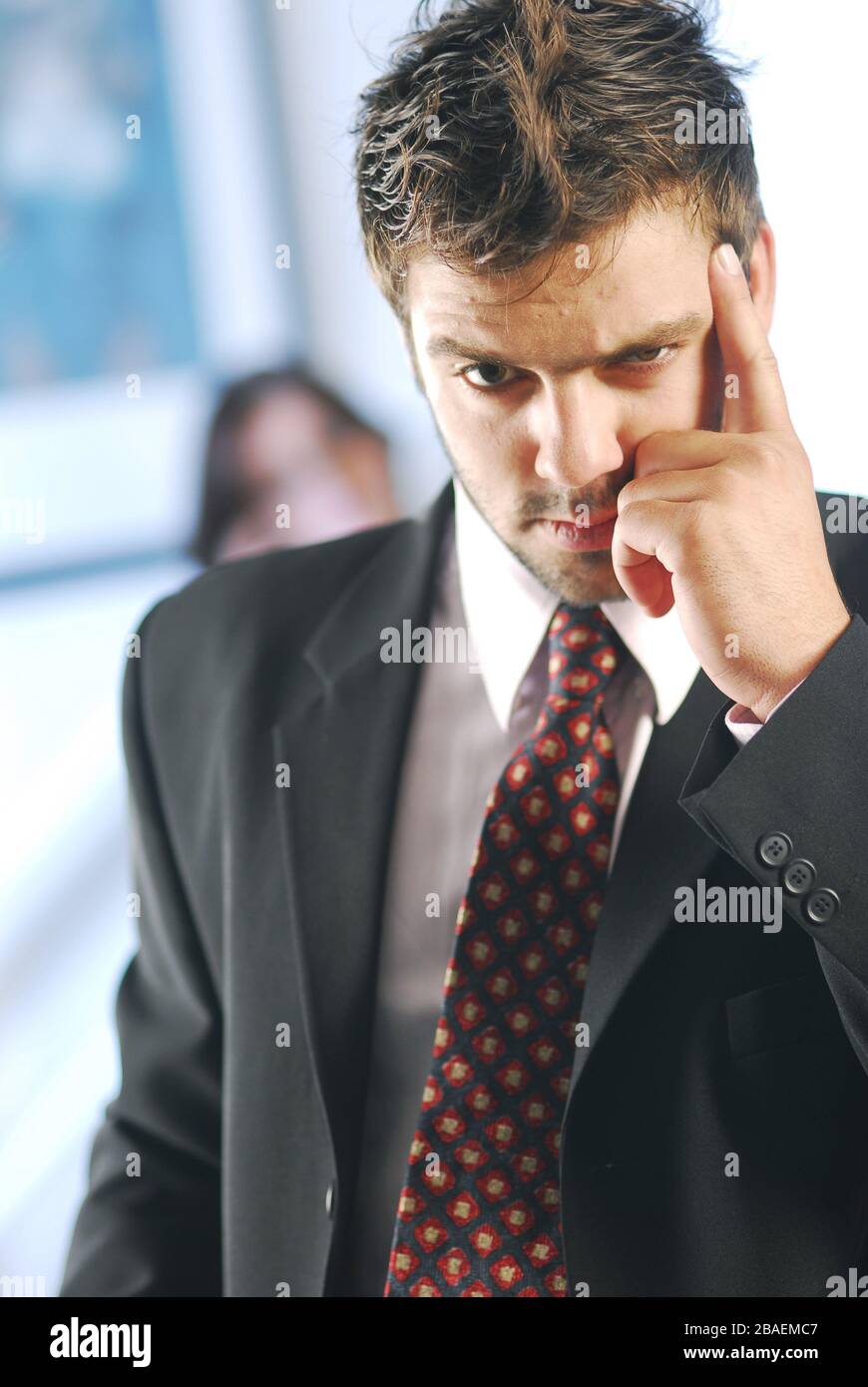 Think hard man Stock Photo - Alamy