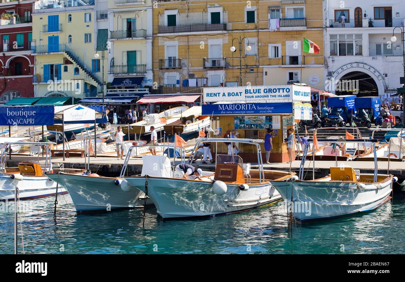 Marina Grande harbour,,Capri island,Naples,Campania,Italy,Europe Stock ...