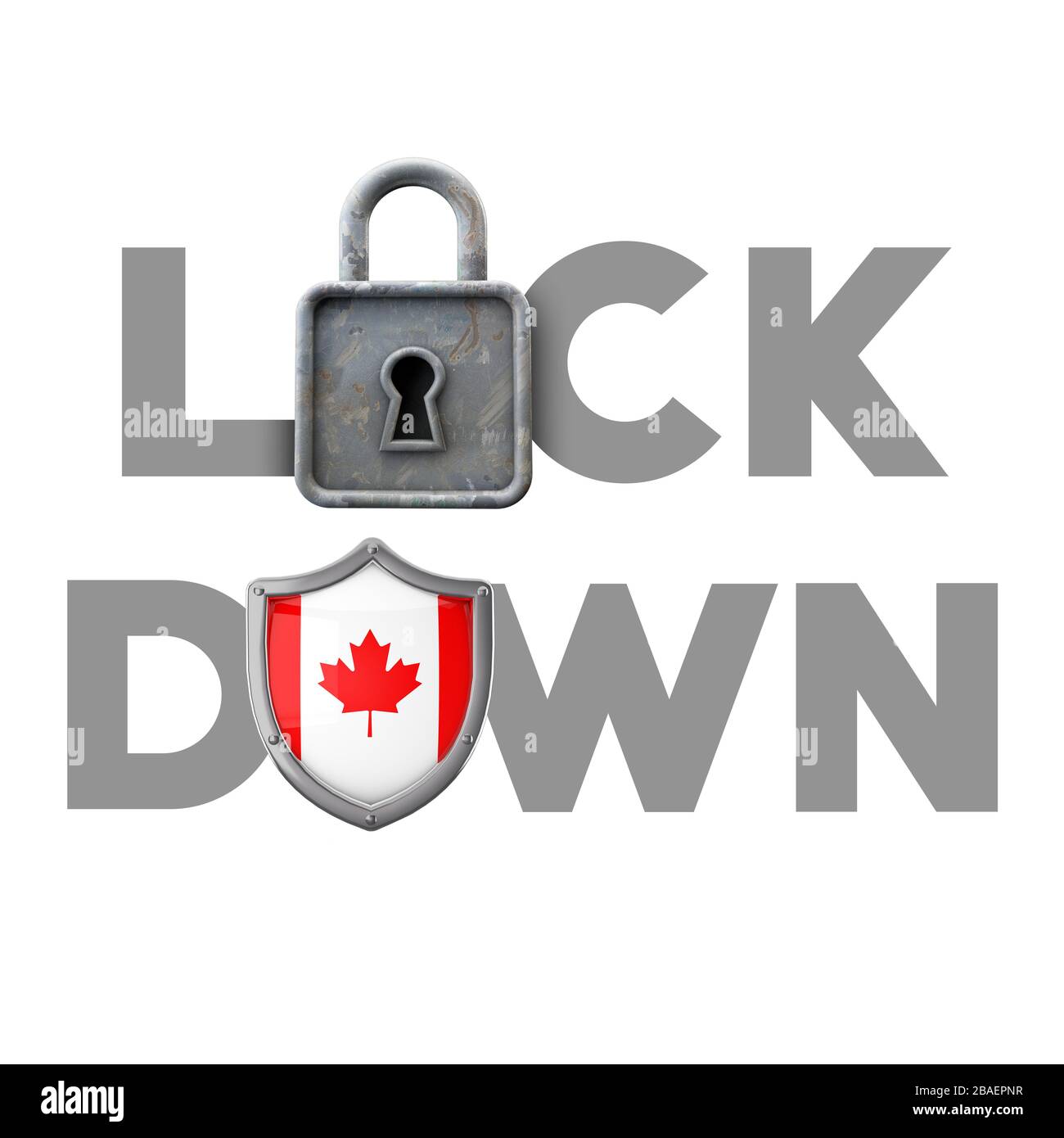 Canada country lockdown concept during global crisis. 3D Render Stock ...