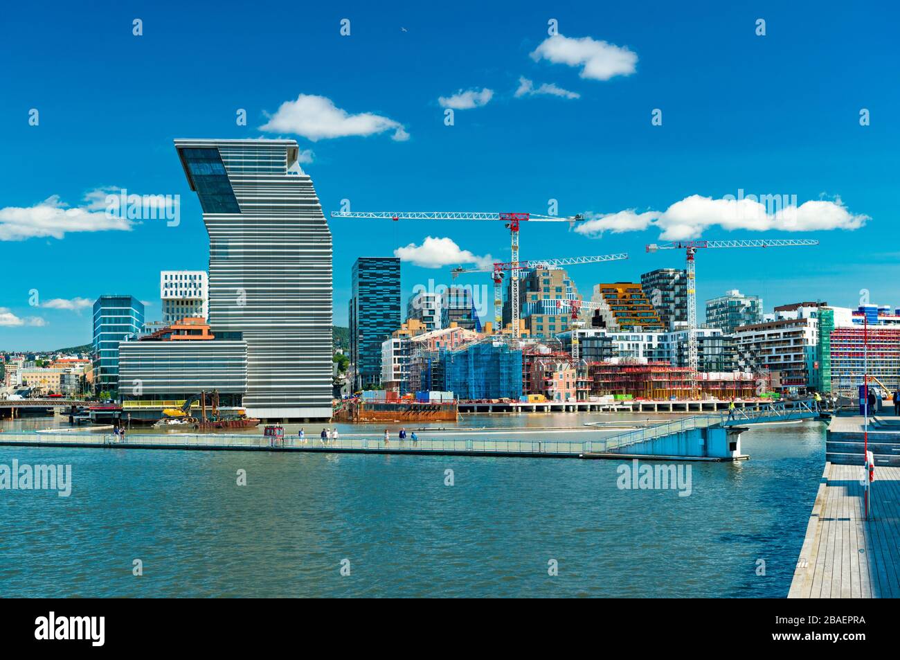 Cityscape of Oslo with modern architecture, buildings under ...