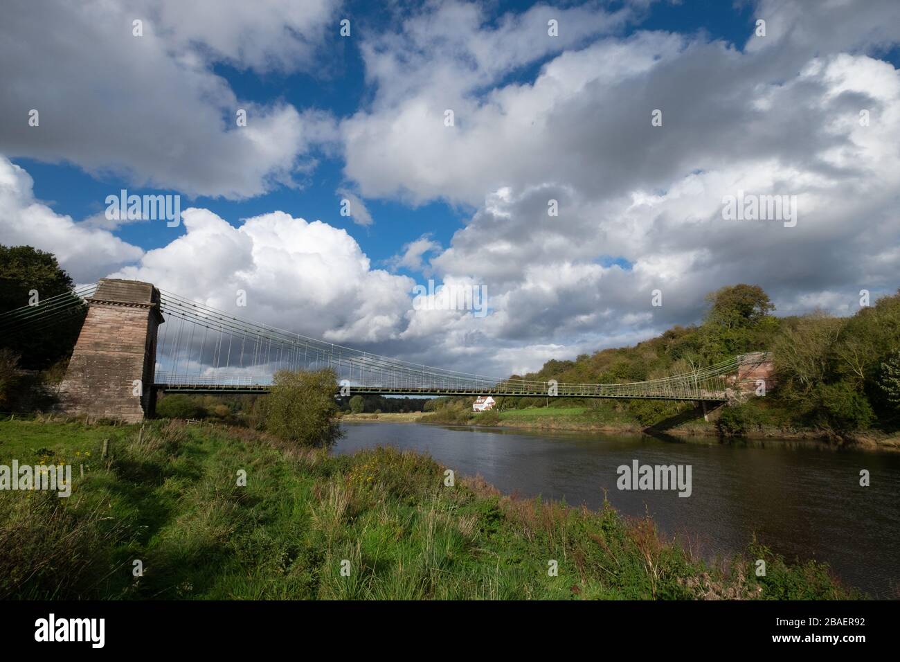 Union Chain Bridge; Berwick-upon-Tweed; Northumberland; England Stock ...