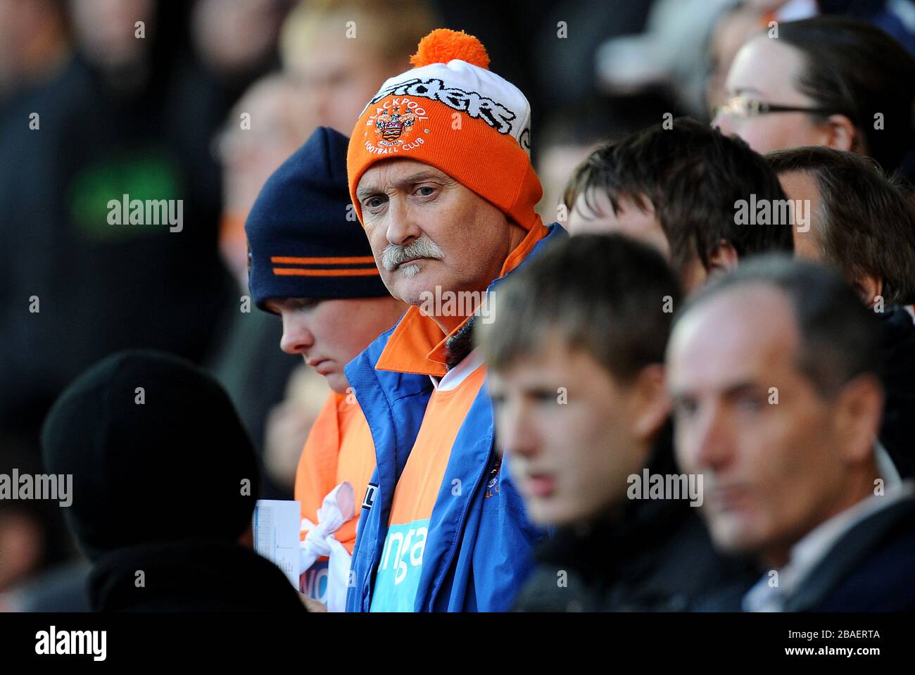 Blackpool fans in the stands Stock Photo - Alamy