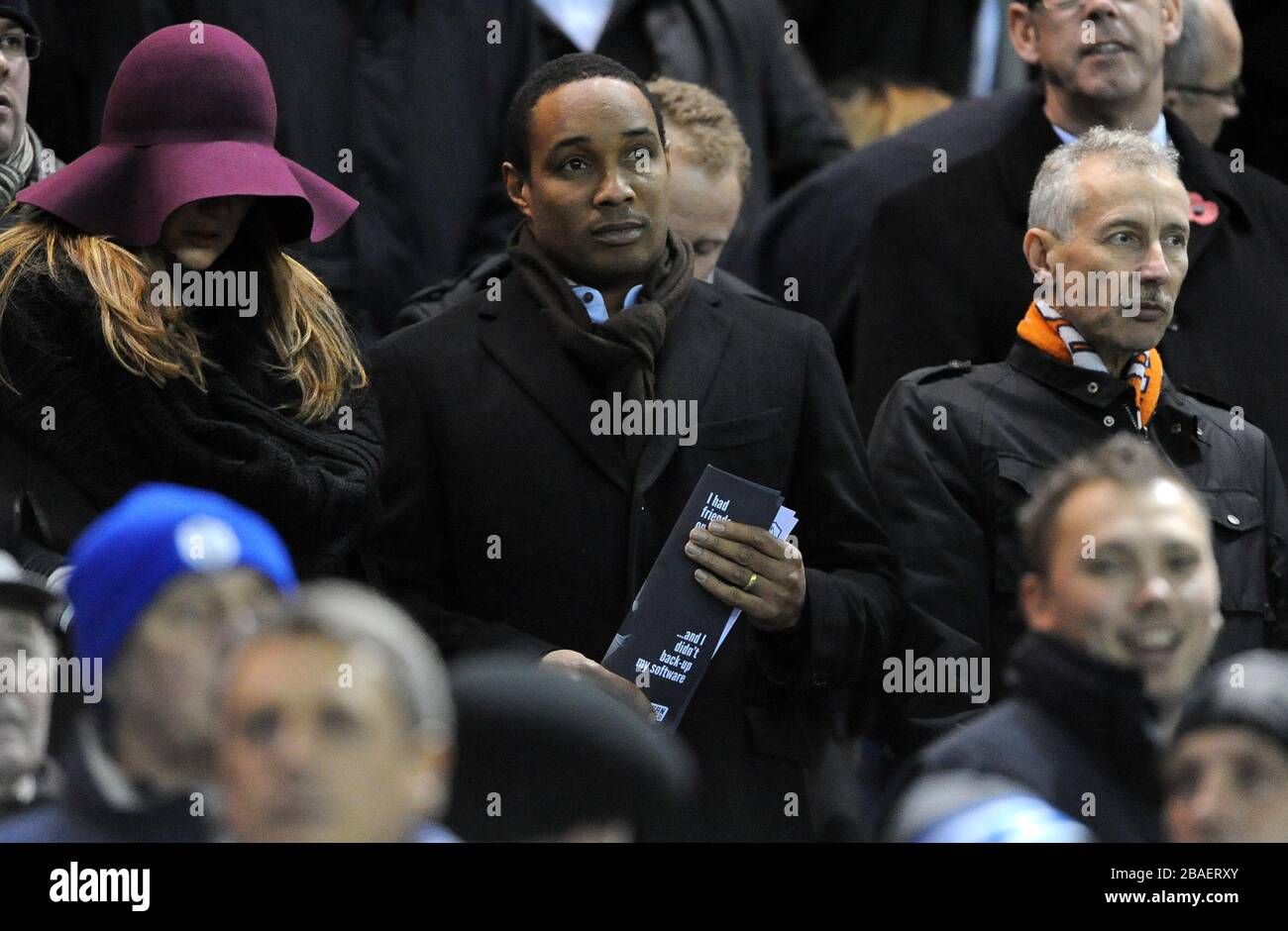 Paul Ince (centre) in the stand to watch the game between Sheffield ...