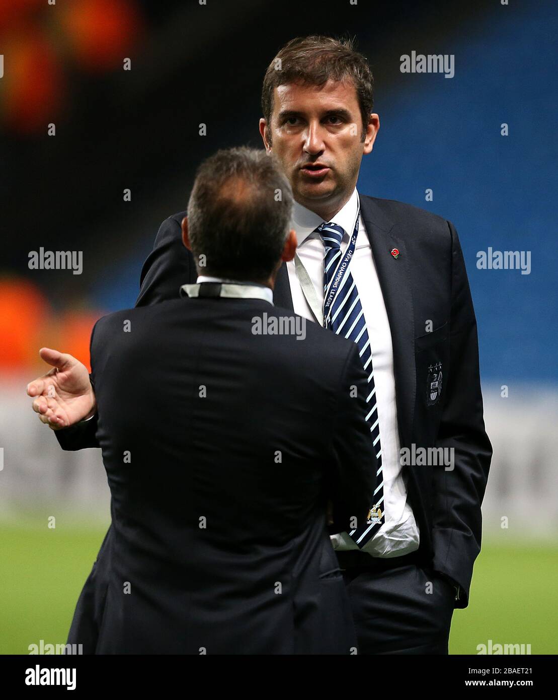 Manchester City's chief executive Ferran Soriano (right) and new ...