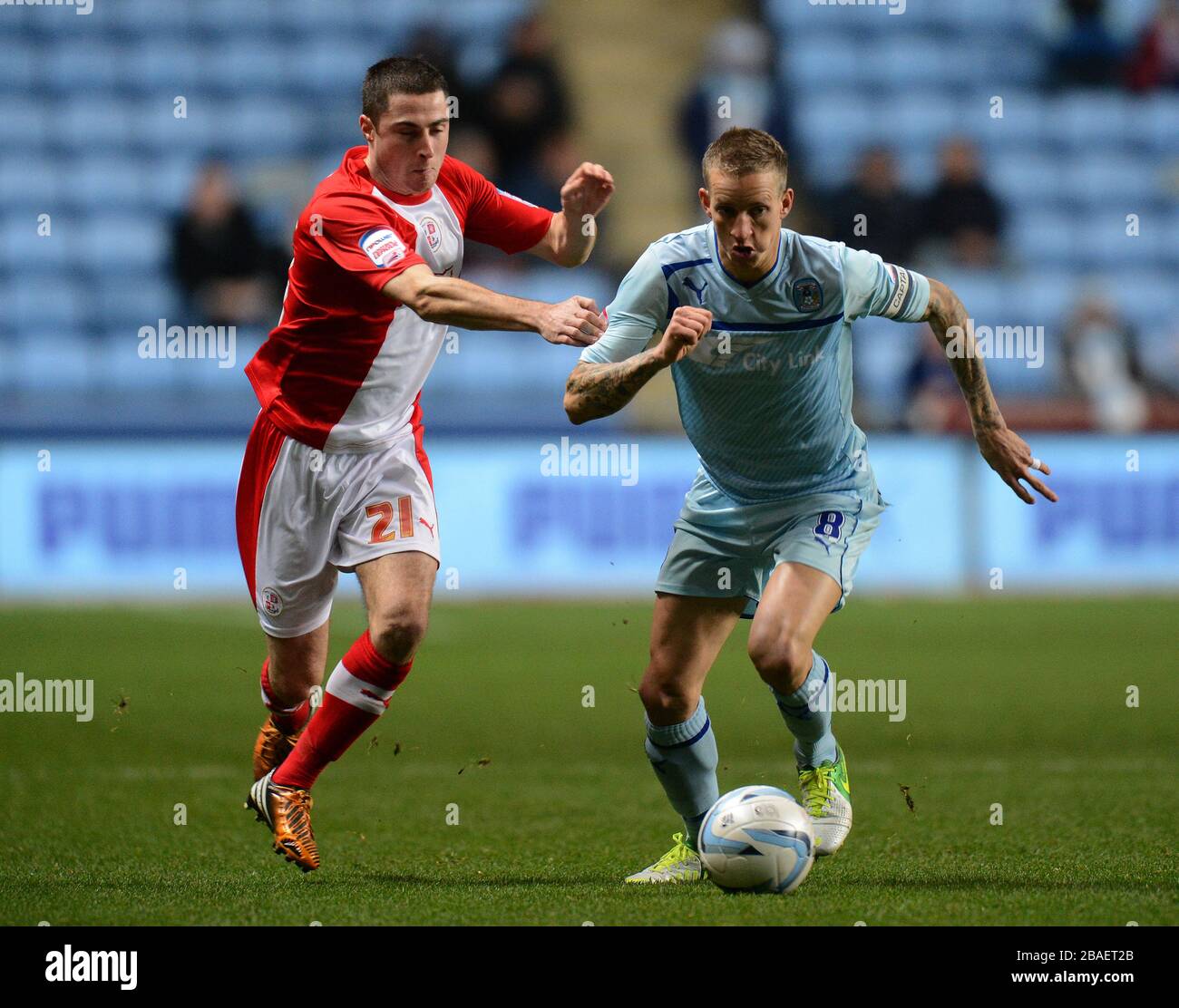 Coventry City's Carl Baker and Crawley Town's Mike Jones Stock Photo ...