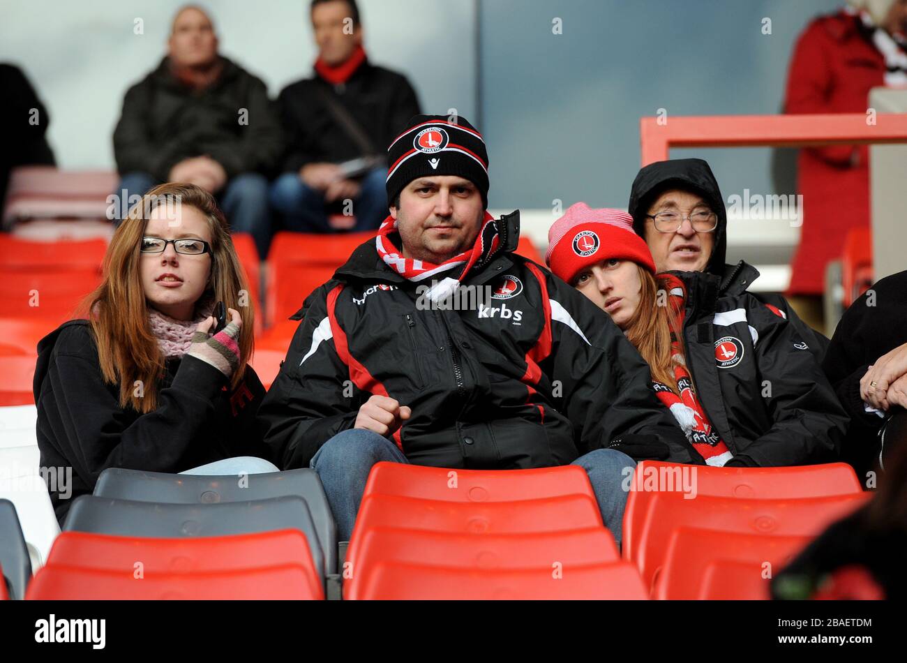 Charlton Athletic fans in the stands Stock Photo - Alamy