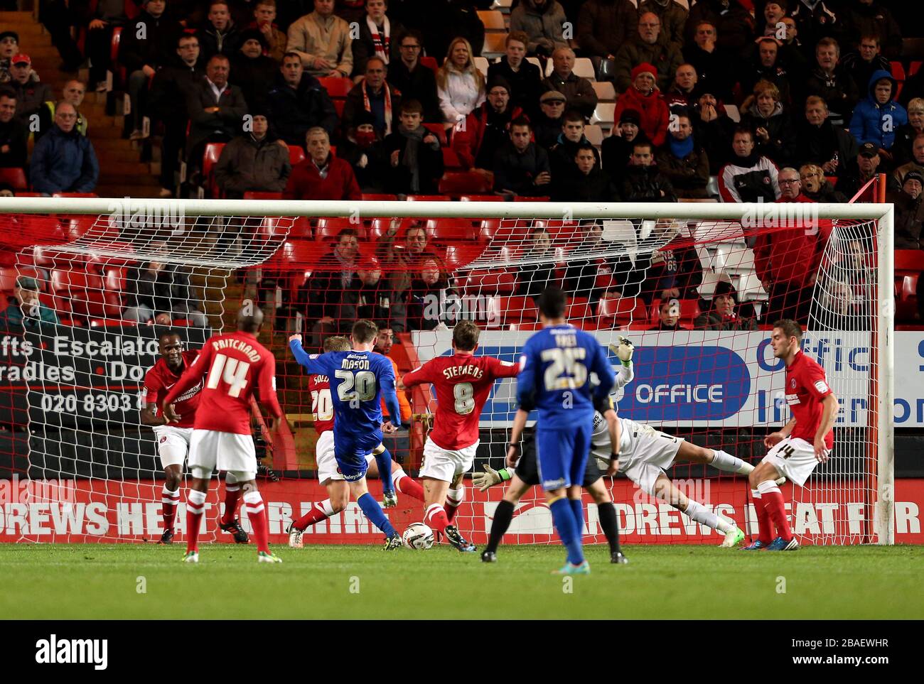 Cardiff City's Joe Mason scores a goal Stock Photo - Alamy