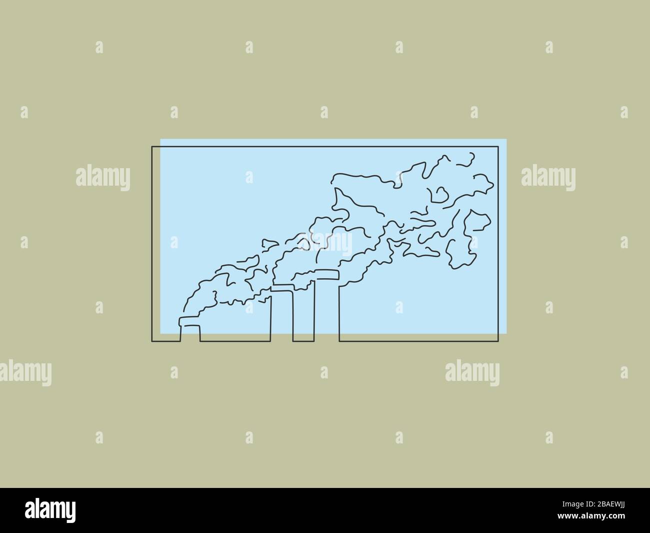 Factory isolated line drawing, vector illustration design. Climate ...