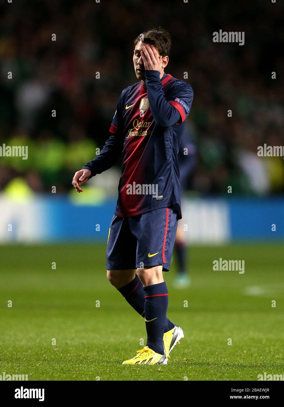 Barcelona's Lionel Messi stands dejected Stock Photo - Alamy