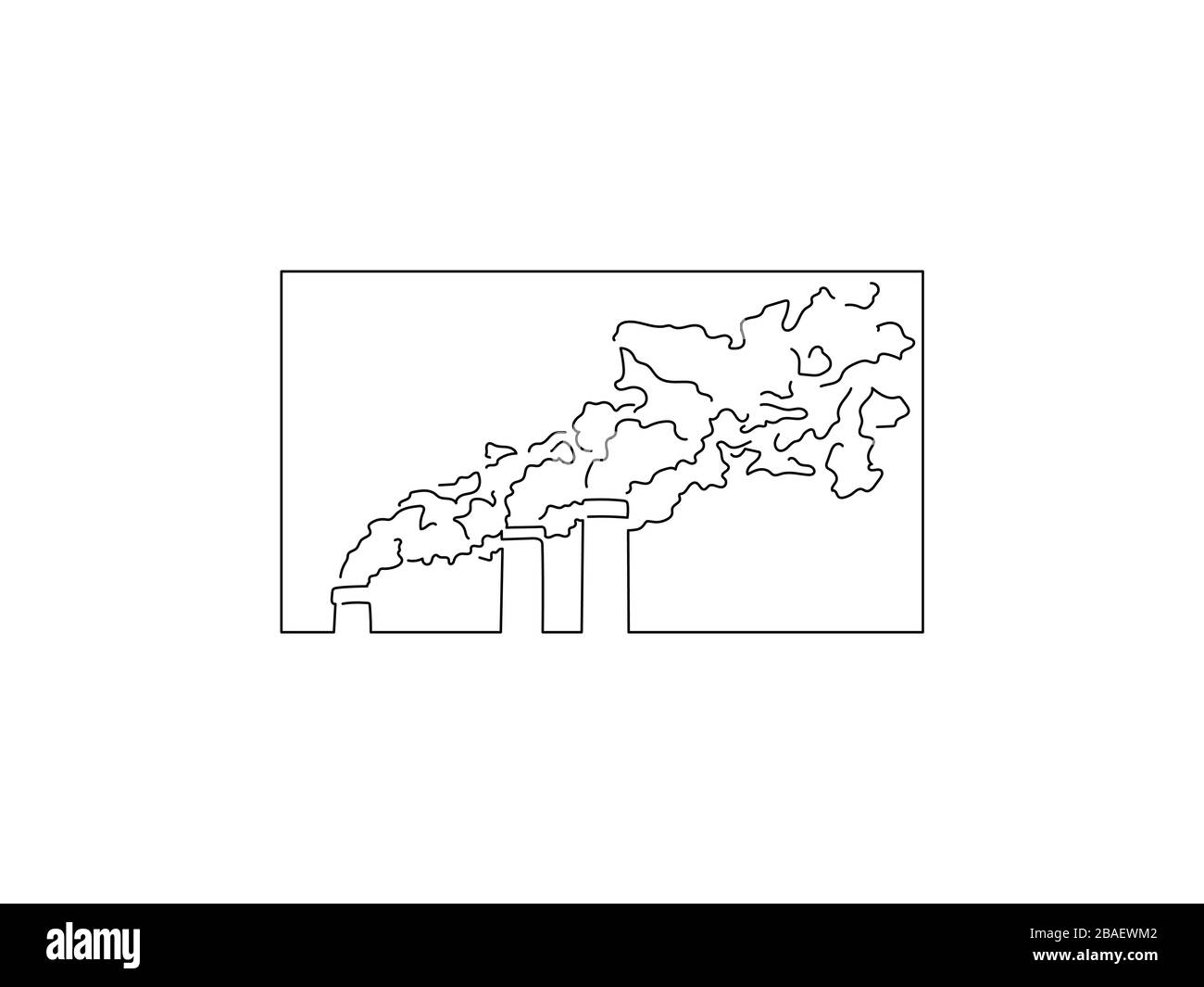 Factory isolated line drawing, vector illustration design. Climate ...