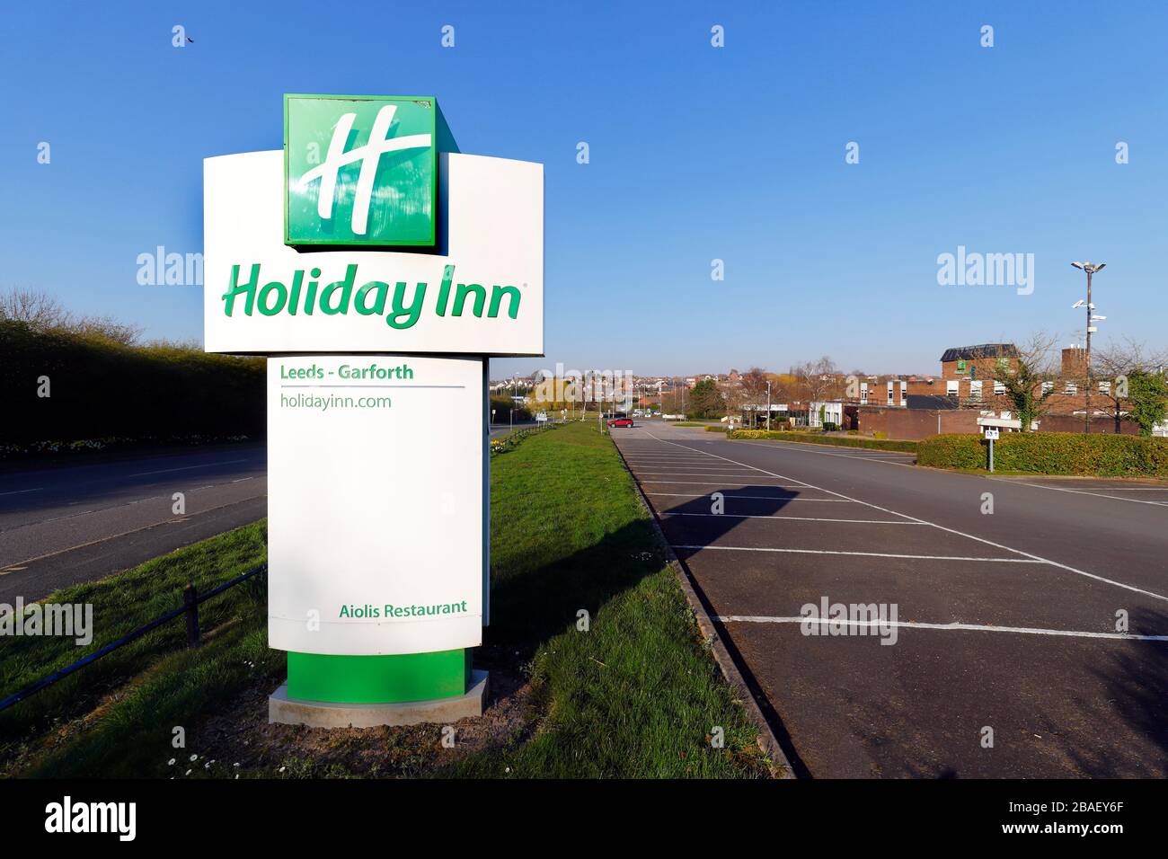 An empty car park at the Holiday Inn at Garforth, during the Corona ...