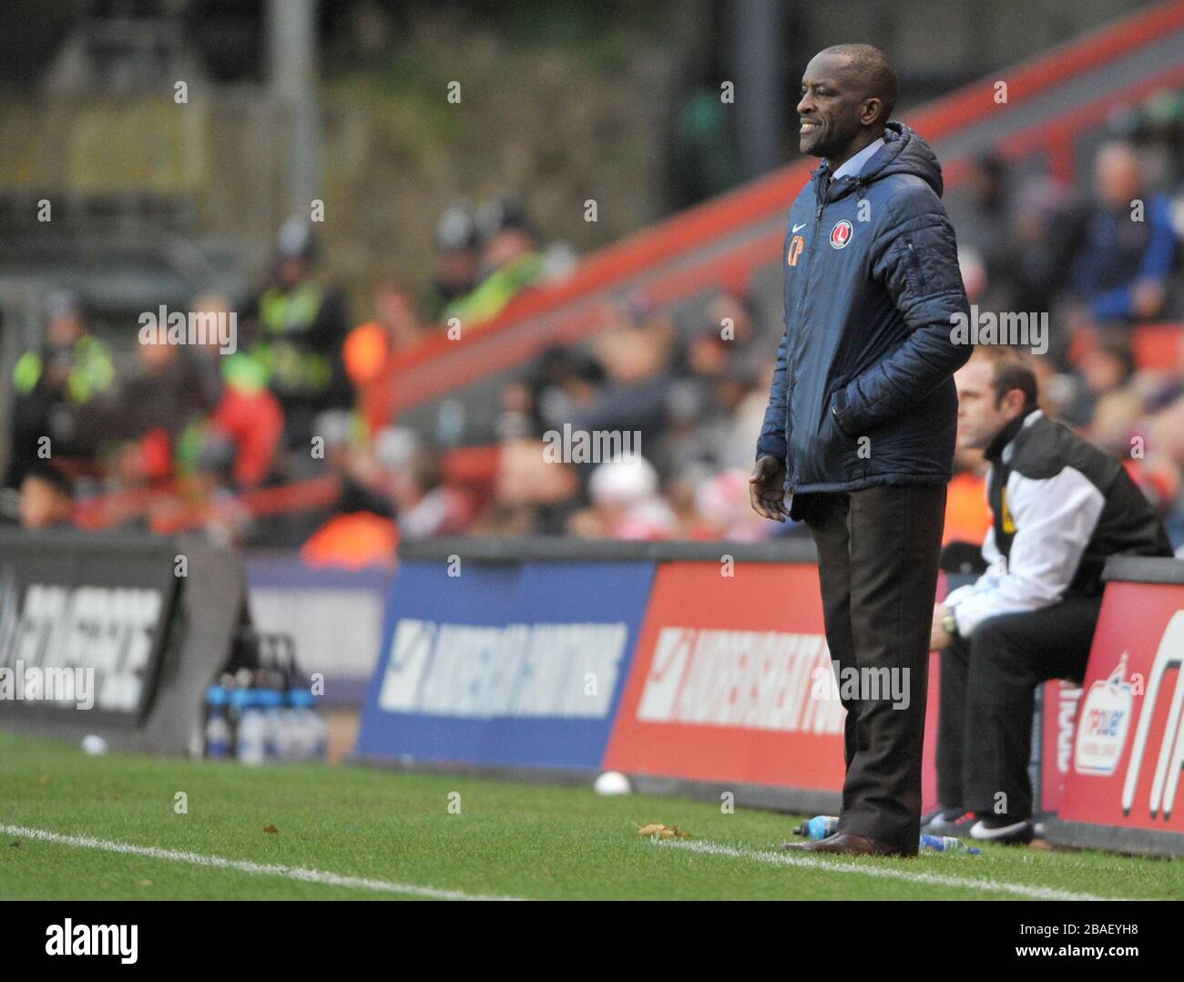 Charlton Athletic's anager Chris Powell on the touchline Stock Photo ...