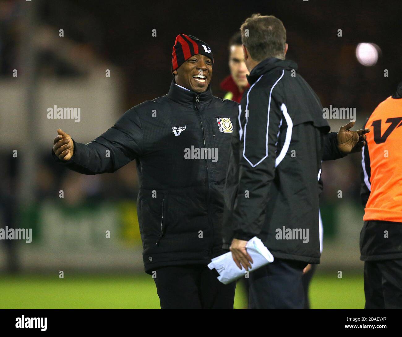 Milton keynes dons first team coach ian wright hi-res stock photography ...