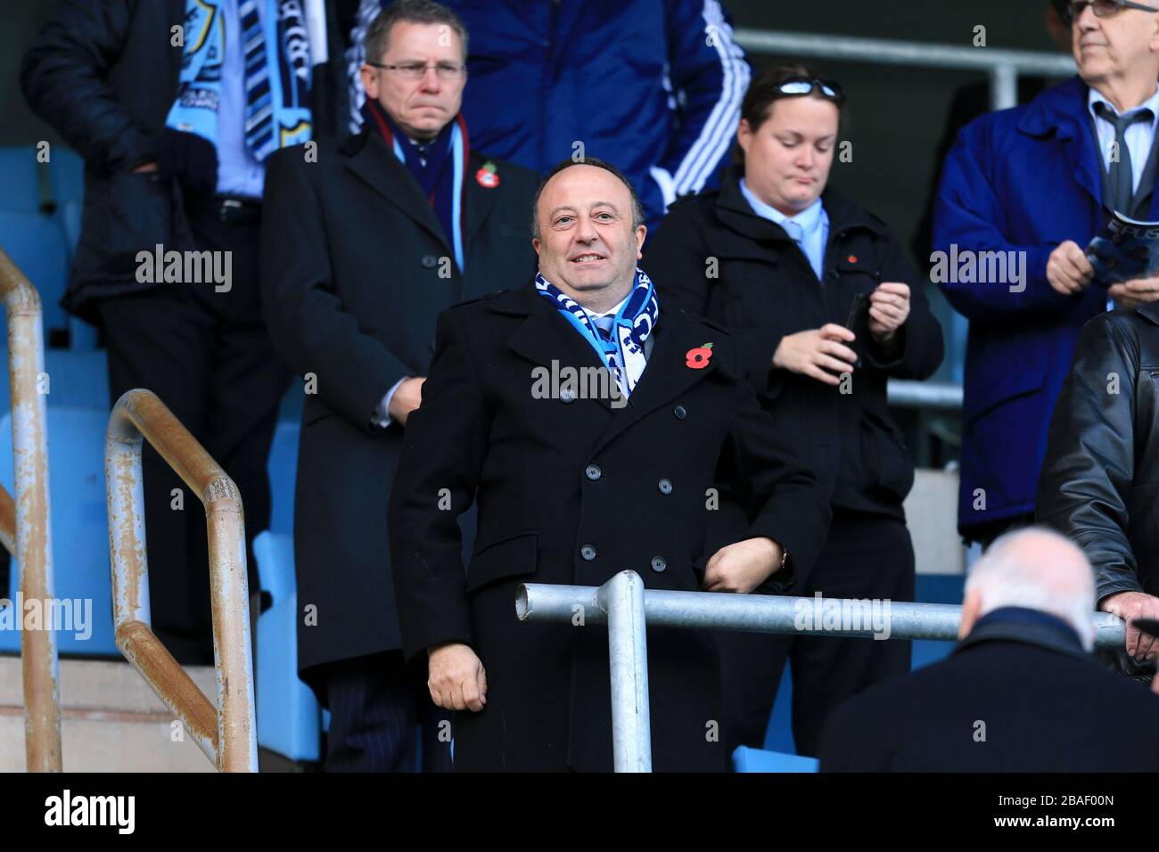 Arlesey town chairman manny cohen in the stands hi-res stock ...