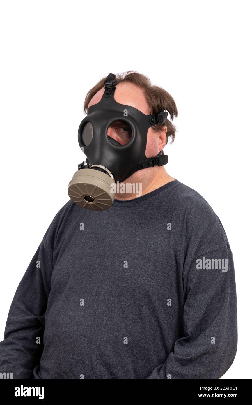 A Man Wearing A Gas Mask Stock Photo - Alamy