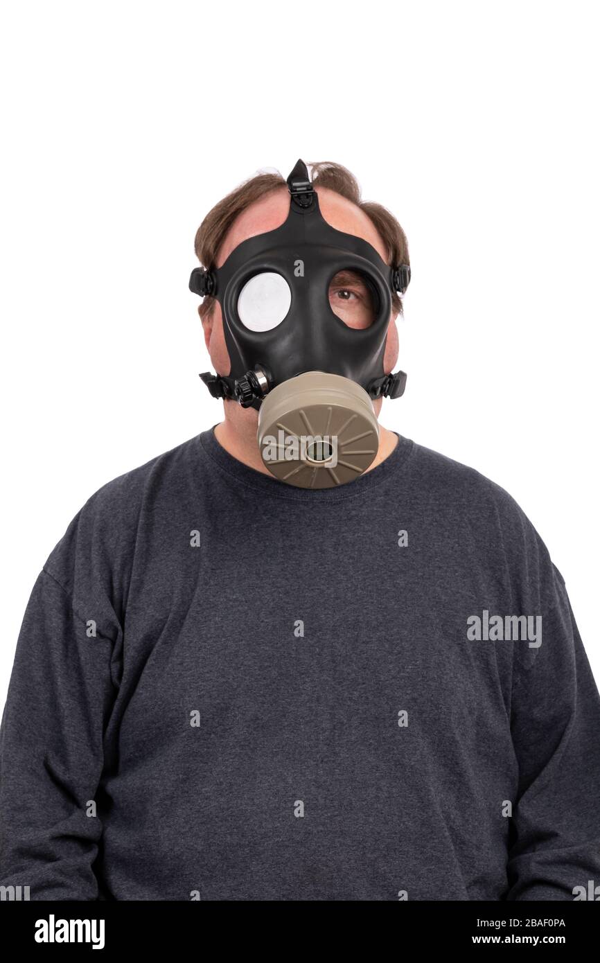 A Man Wearing A Gas Mask Stock Photo - Alamy