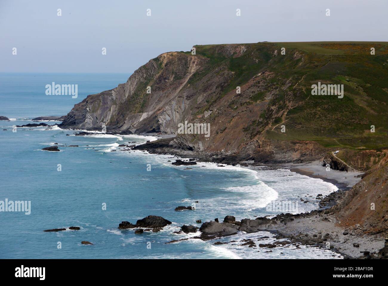 The Car Park at Welcome Mouth from the South West Coast Path, North ...