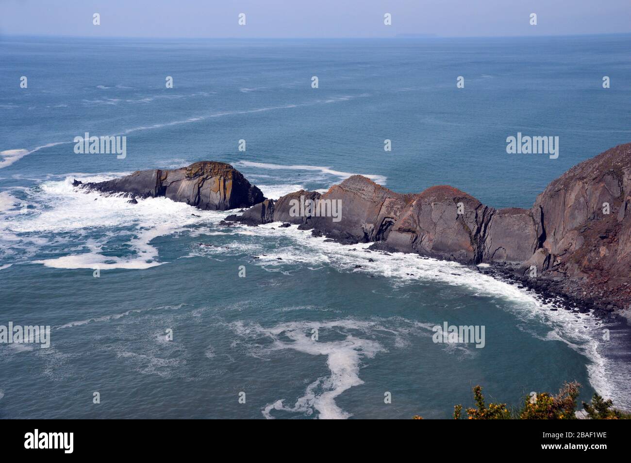 The Rocky Outcrop/Headland of Gull Rock near Broadbench Cove on the ...