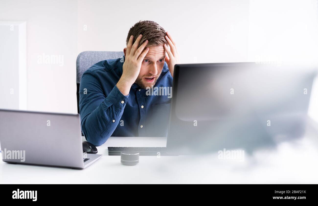 Businessman stressed in office hi-res stock photography and images - Alamy