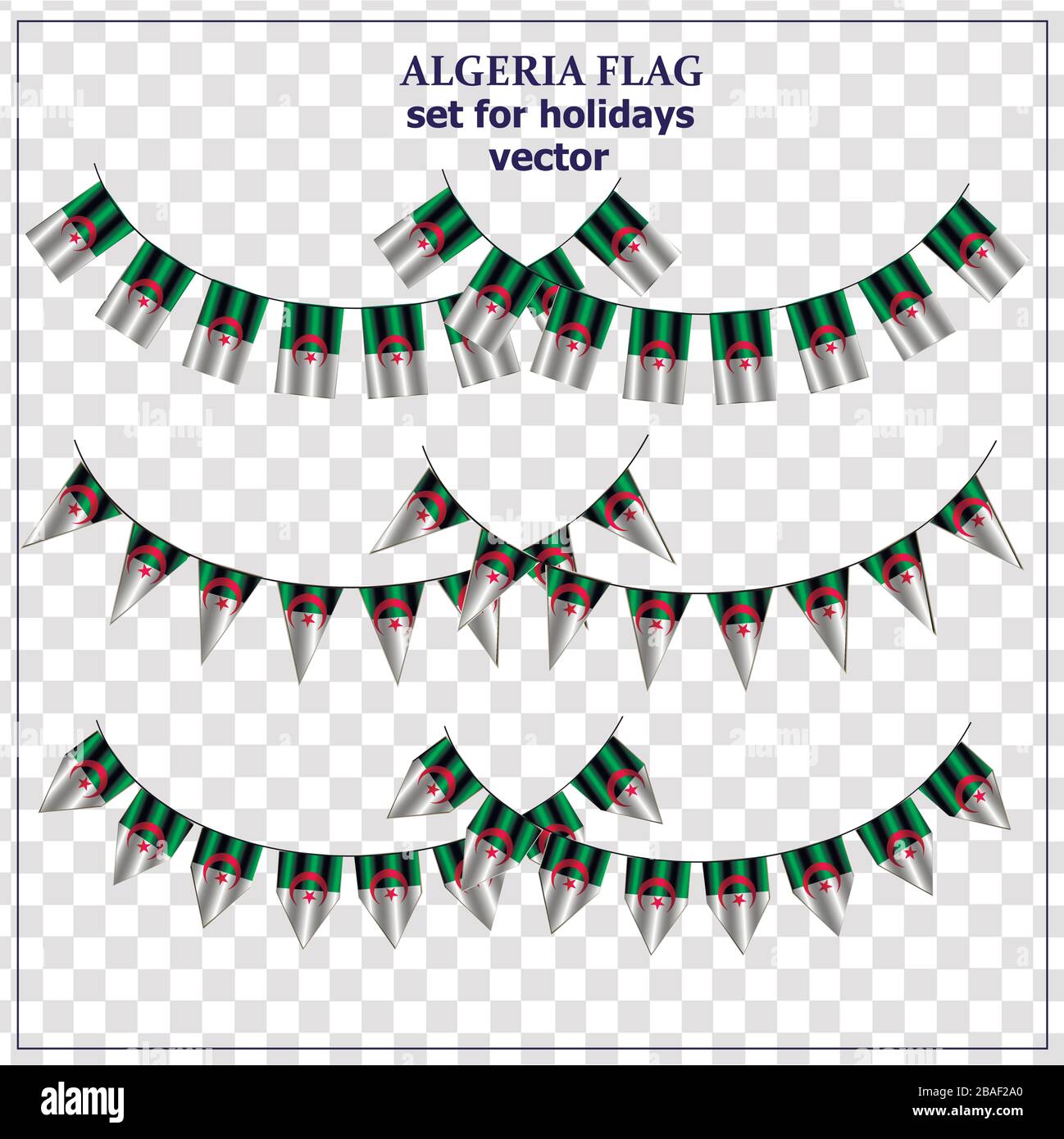 Bright set with flag of Algeria. Happy Algeria day background. Bright ...
