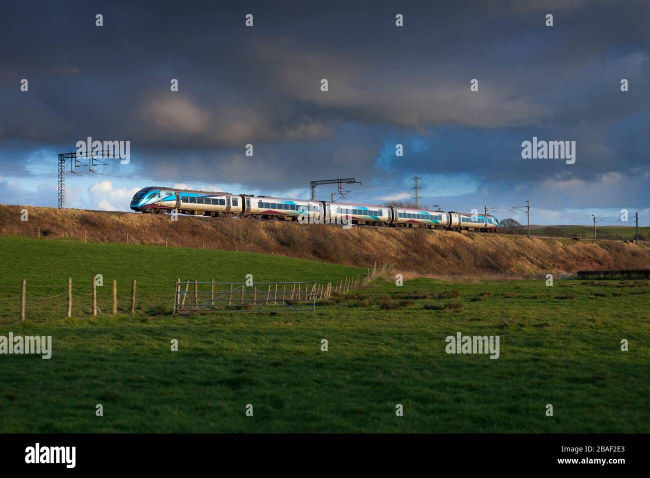 Transpennine express edinburgh manchester train hi-res stock ...