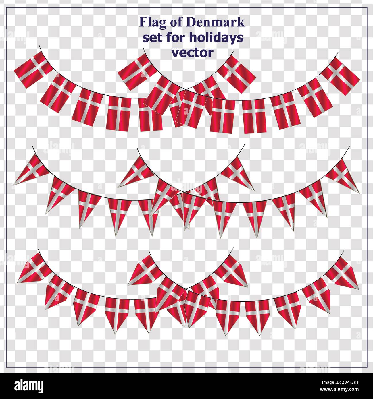 Bright set with flags of of Denmark. Happy Denmark day. Vector ...