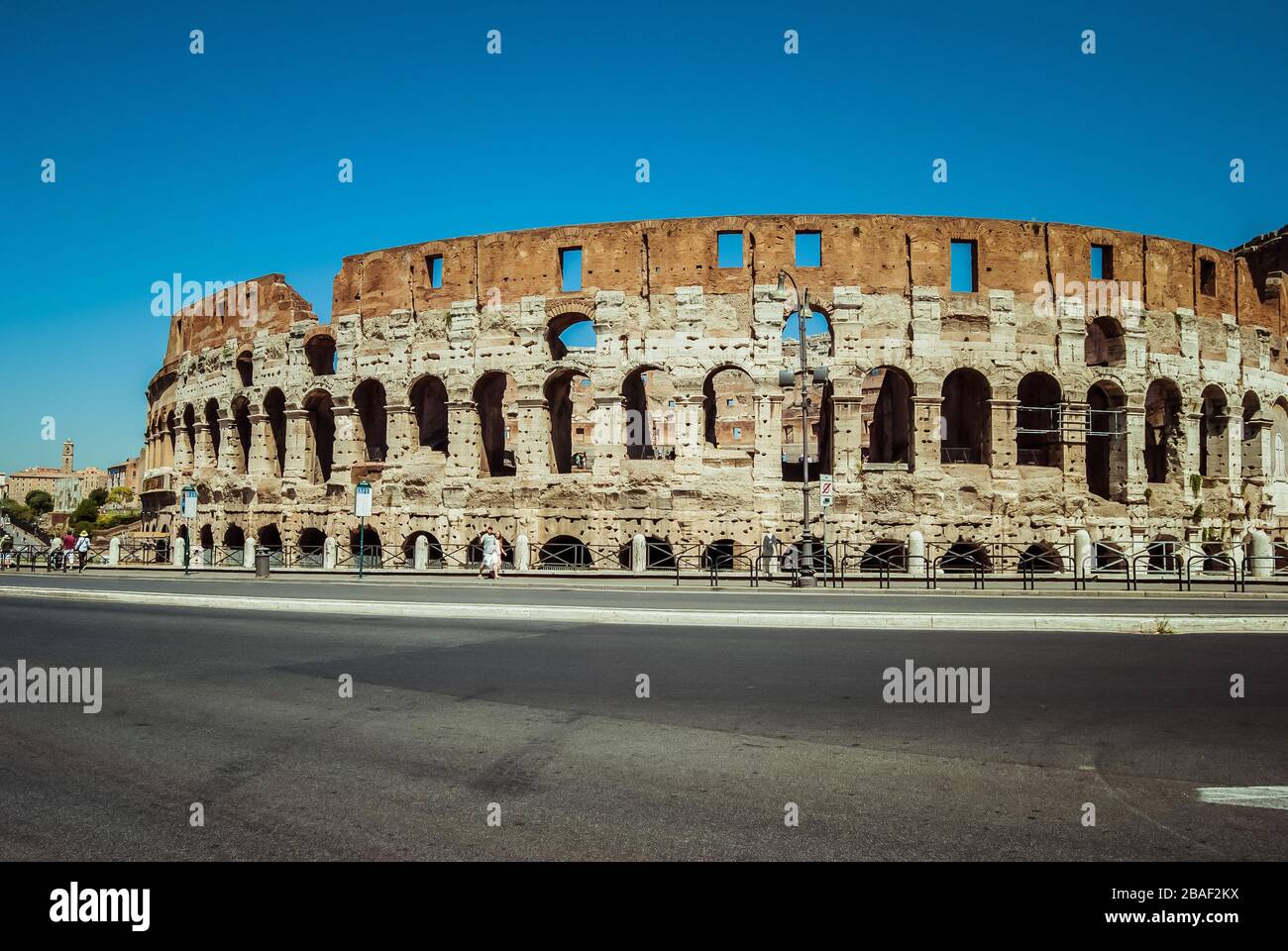 The Coliseum from the outside, Roman architecture with stones. Ancient ...