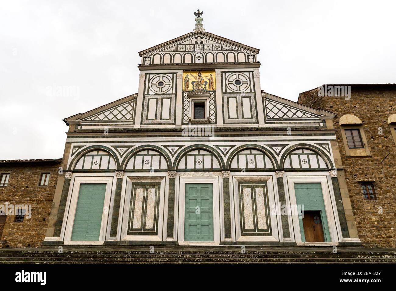 Facade of Basilica of San Miniato al Monte (St. Minias on the Mountain ...