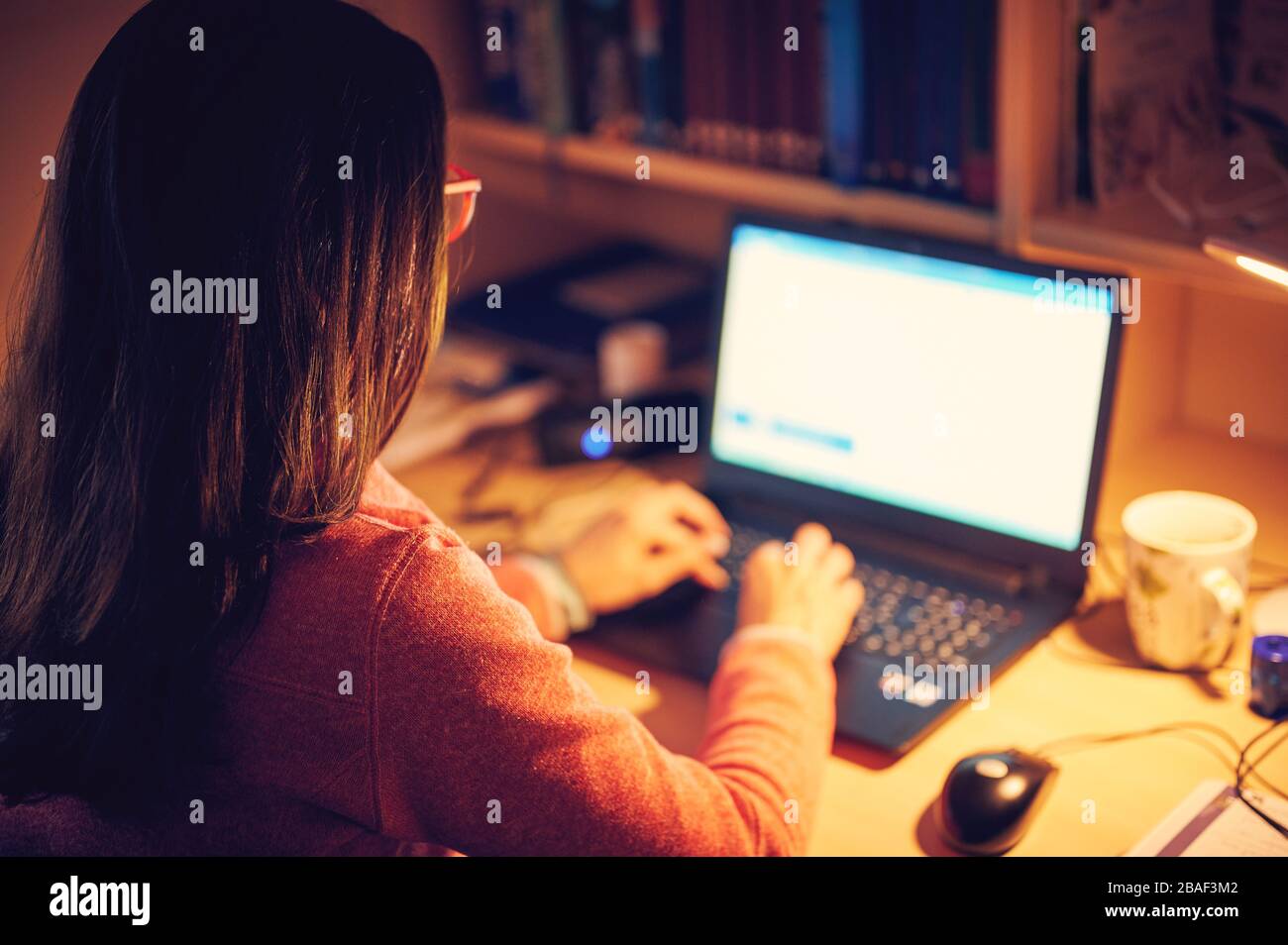 Women working at home and used computer, working concept Stock Photo ...