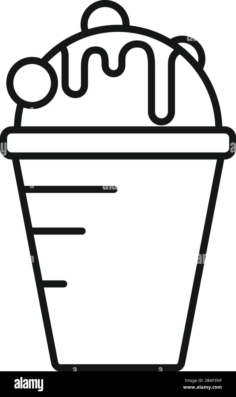 Cold ice cream icon. Outline cold ice cream vector icon for web design ...