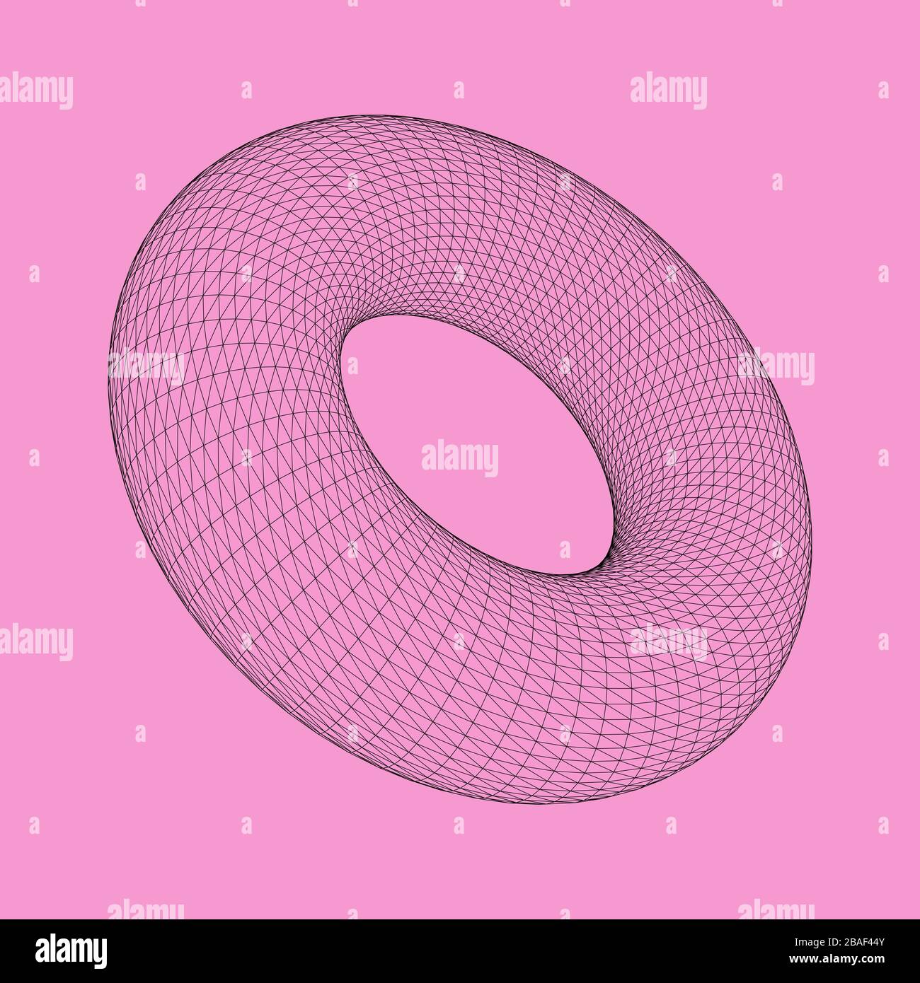 Vector Illustration Of Torus On Colored Background Surface Of