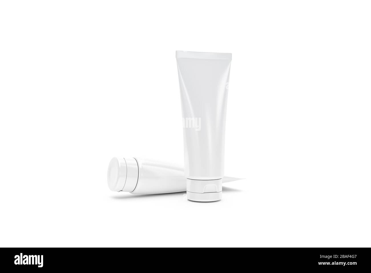 3d rendering, front view of blank cream cosmetic product container mock ...