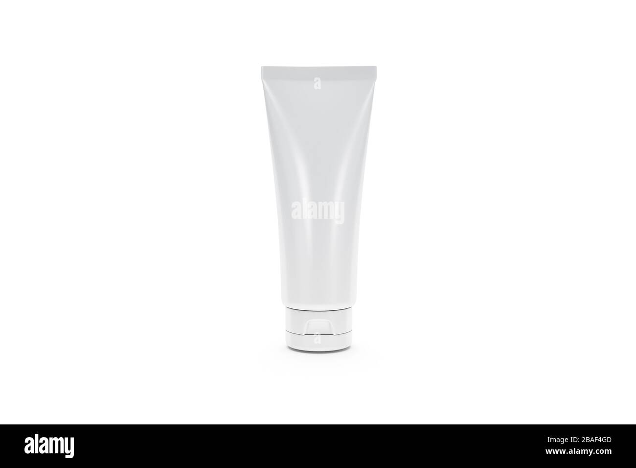 3d rendering, front view of blank cream cosmetic product container mock ...