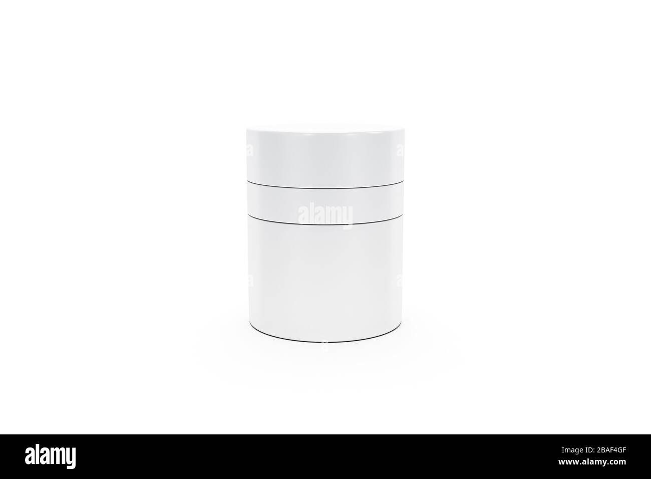 3d rendering, front view of blank cream cosmetic product container mock ...