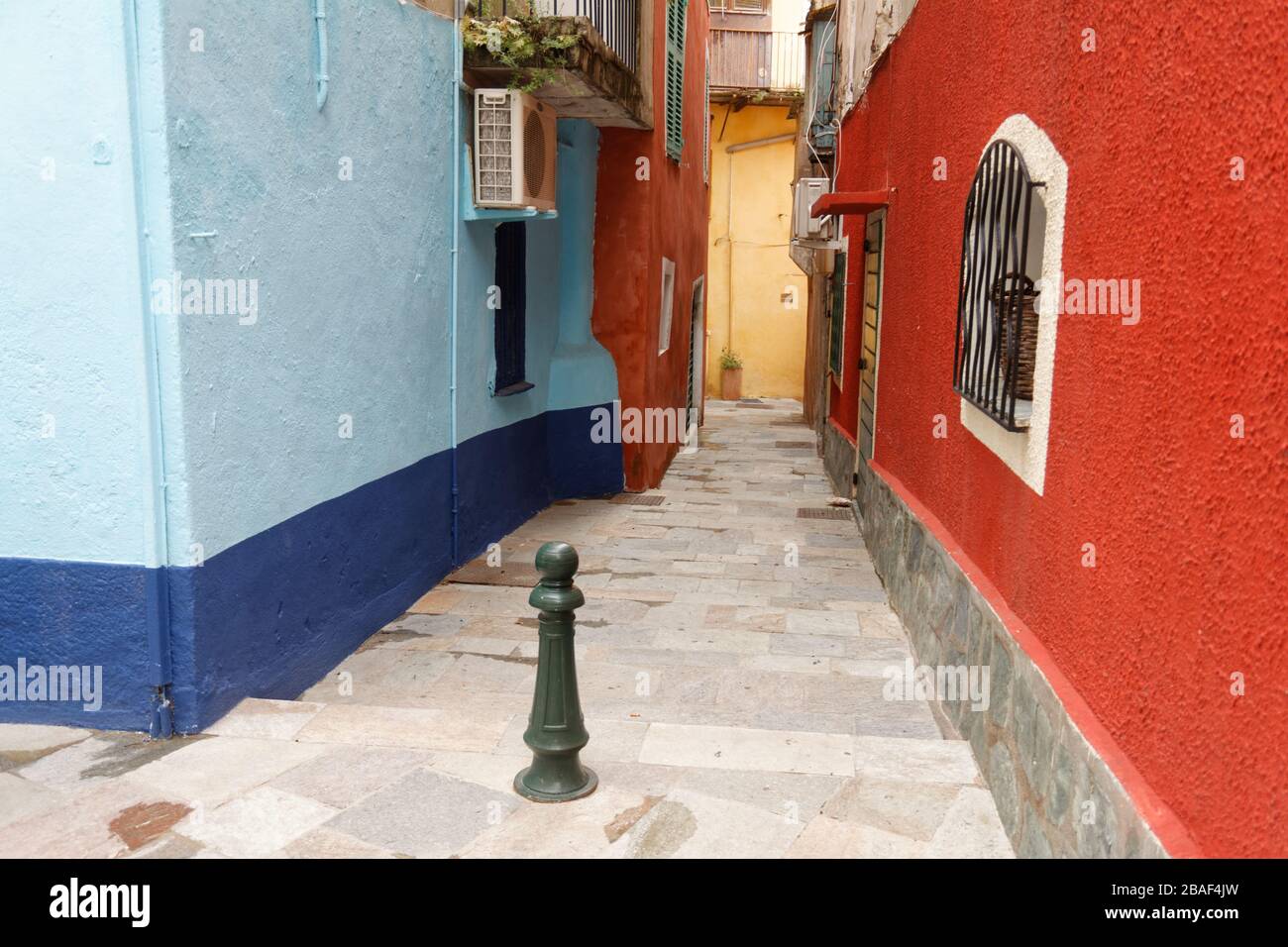 Back alley in a small town Stock Photo - Alamy