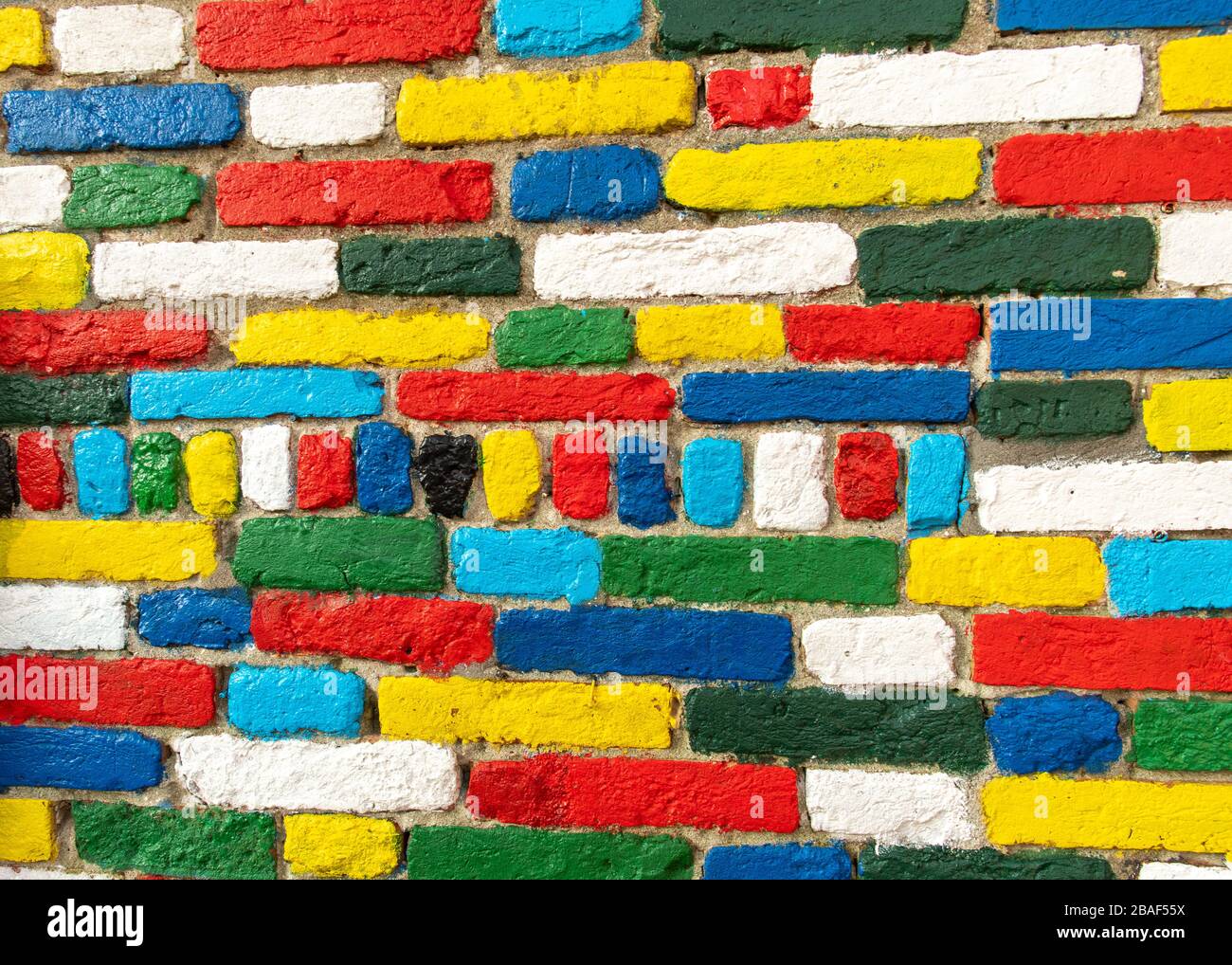 multi coloured (painted) colourful bricks in Burano Stock Photo - Alamy