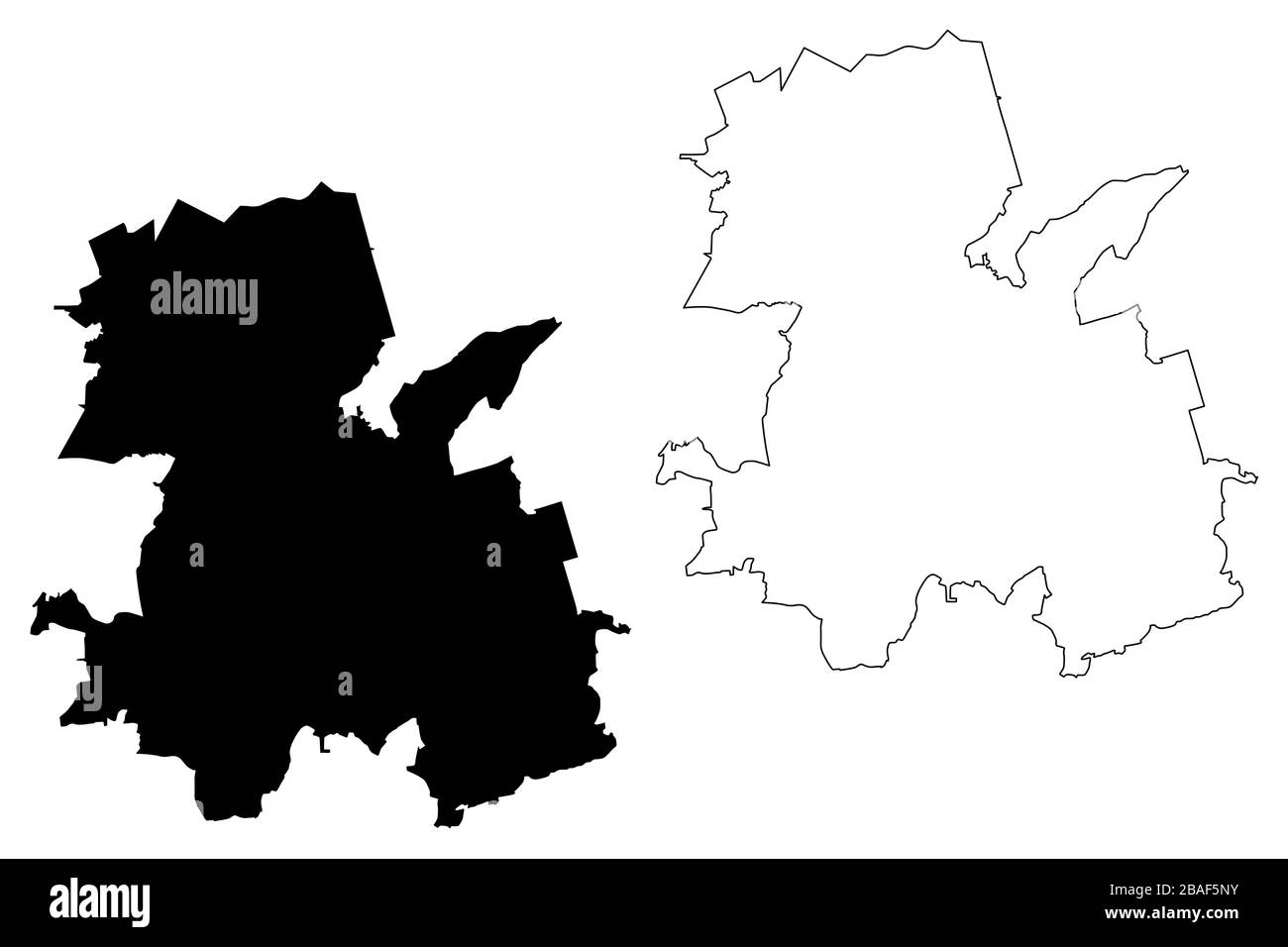 Rybnik City (Republic of Poland, Silesian Voivodeship) map vector ...