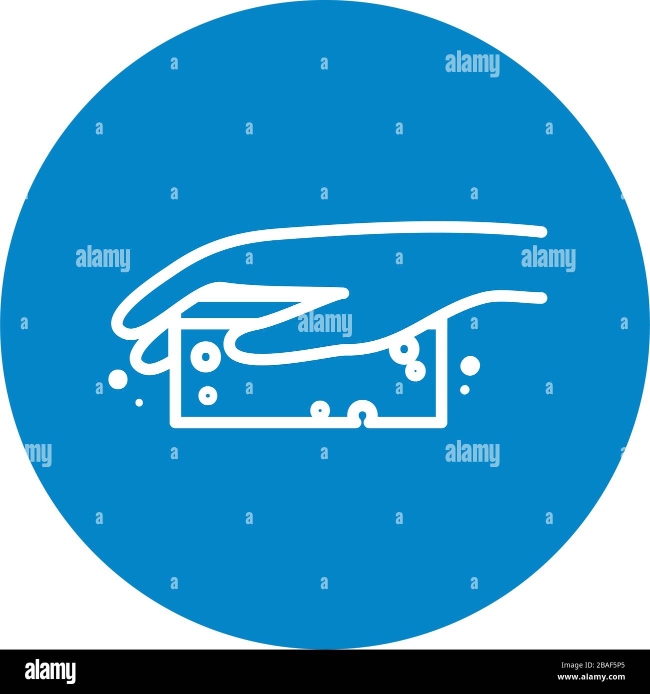 hand with wash scrub icon over white background, block style, vector ...