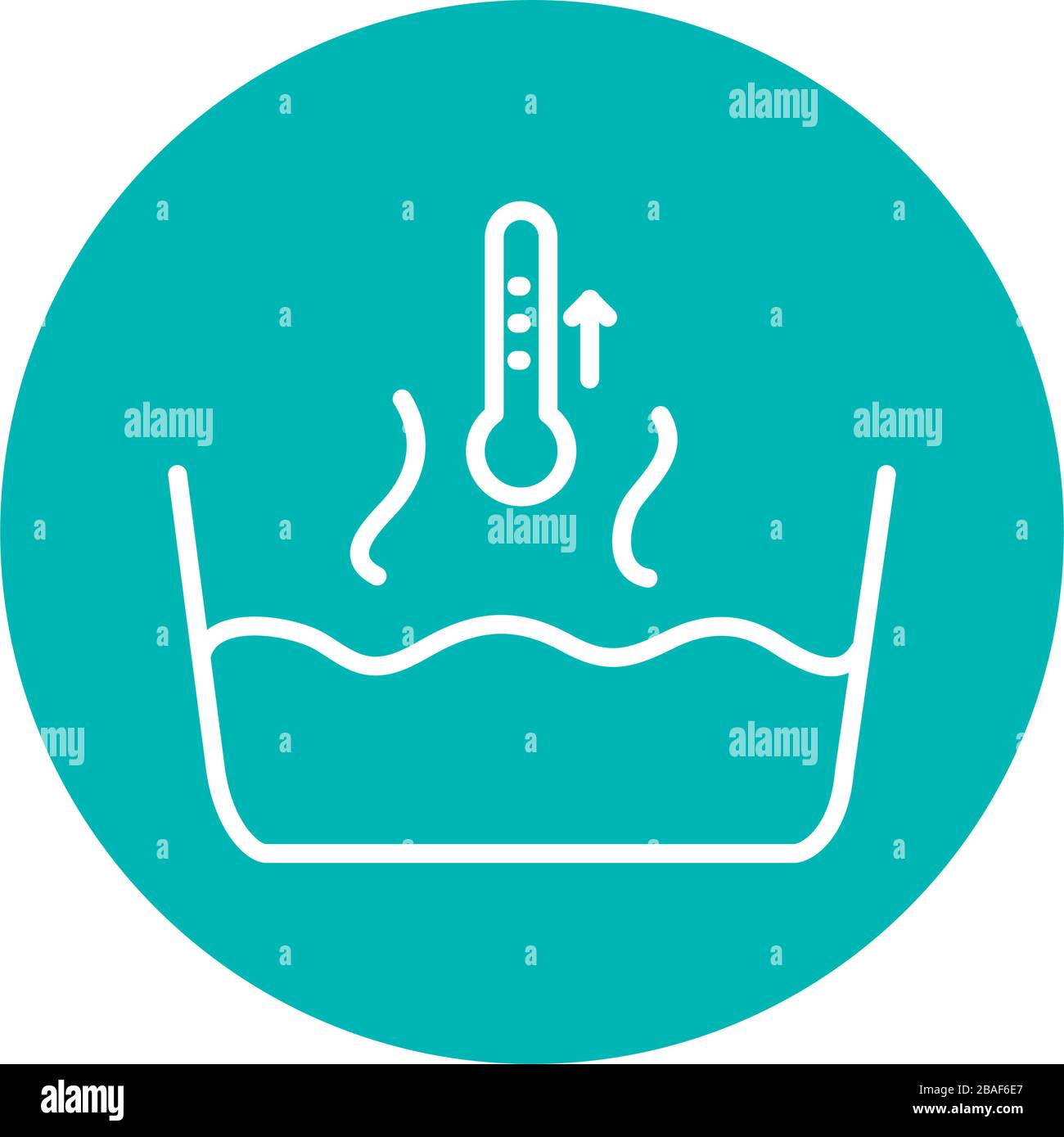 bucket with hot water over white background, block style, vector ...