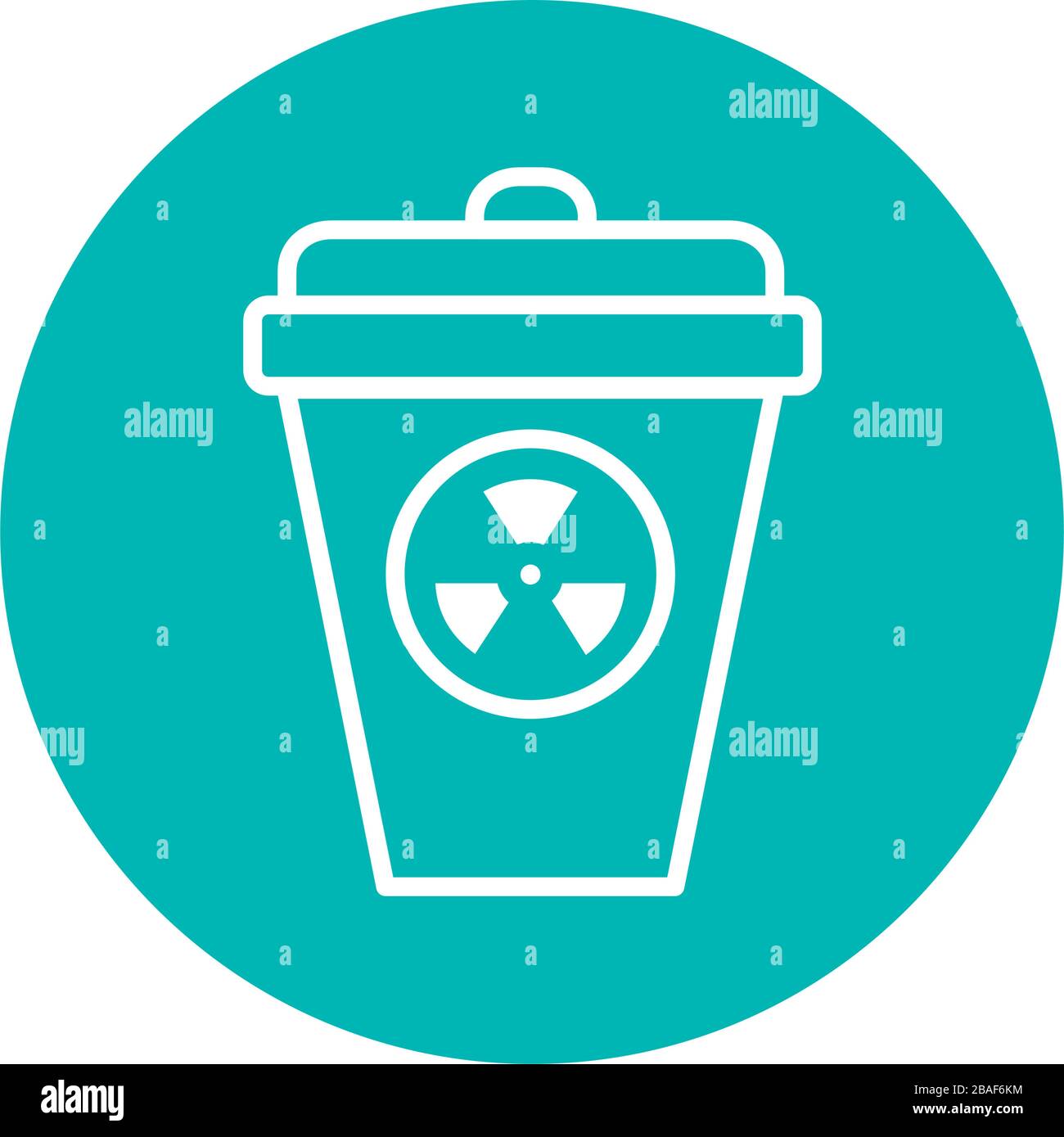 biohazard disposal bin icon over white background, block style, vector ...