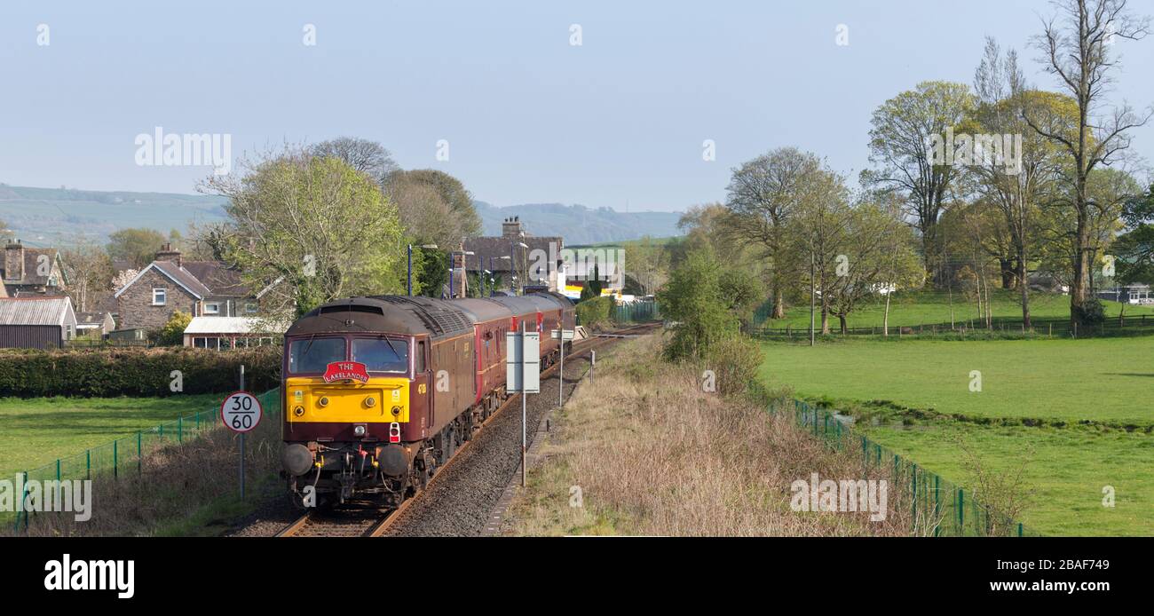 West coast Railway class 47 locomotive 47826 calling at Burneside ...