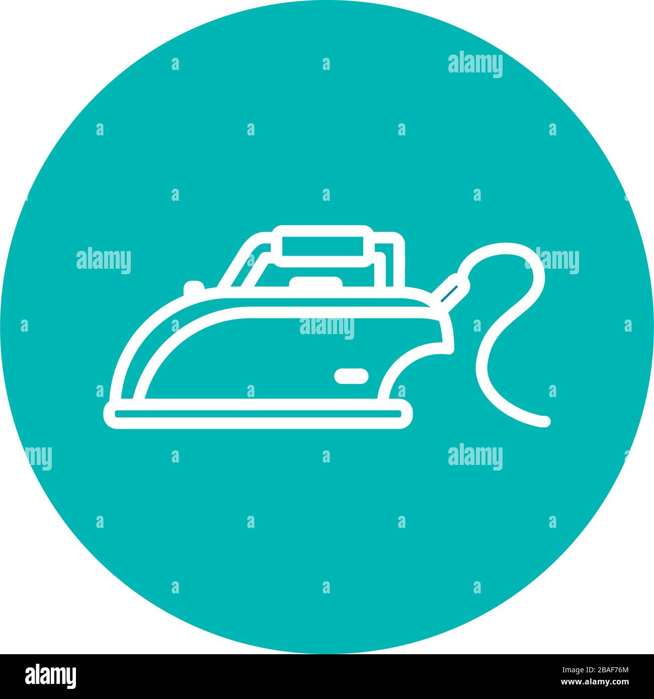 clothes iron icon over white background, block style, vector ...