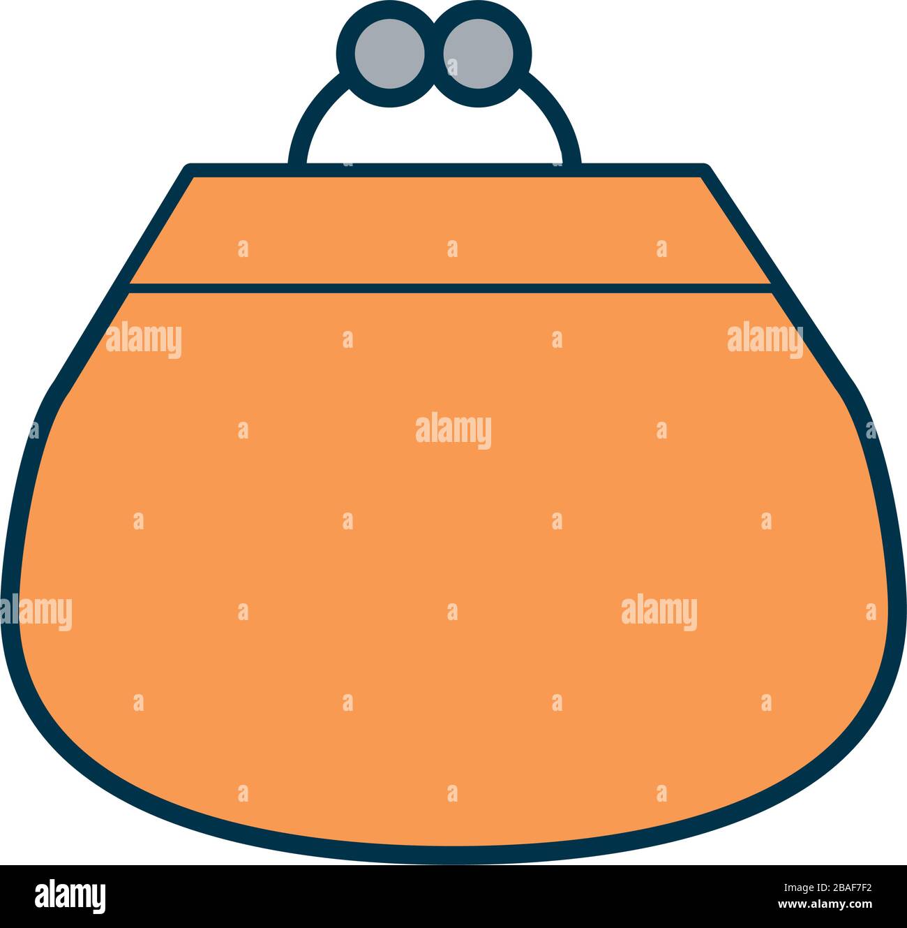 money purse icon over white background, line and fill style, vector ...